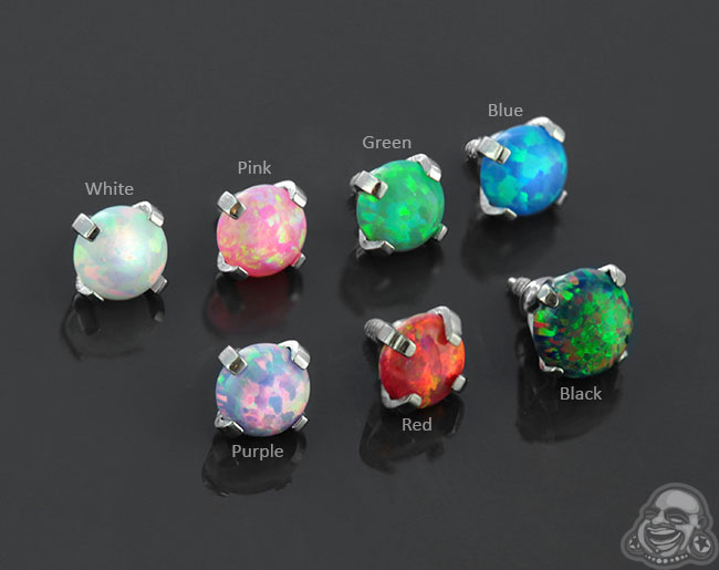Steel Prong Set Opal Threaded End