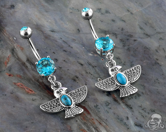 Synthetic Turquiose Hawk Navel