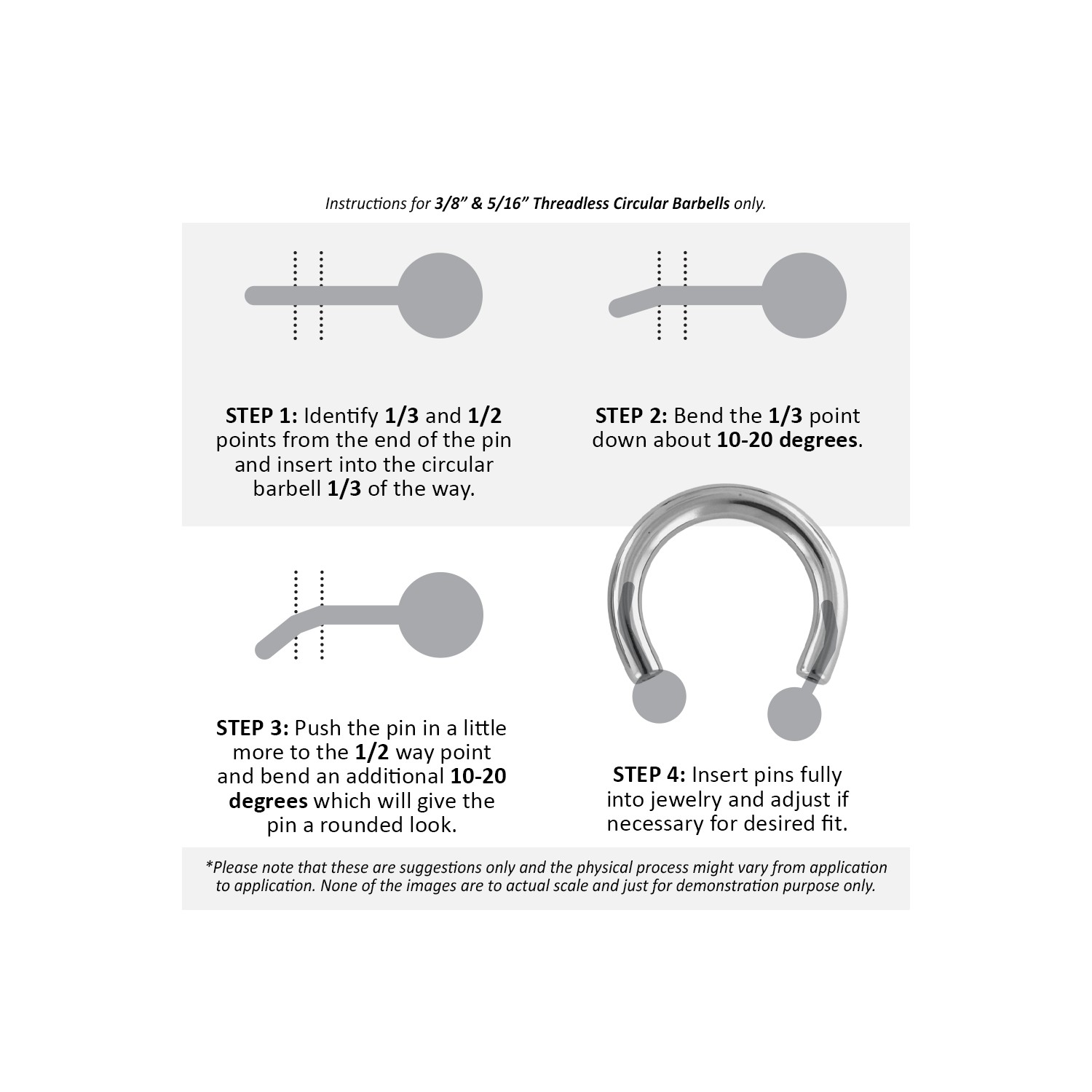 Titanium Threadless Circular Barbell With Spears Ends