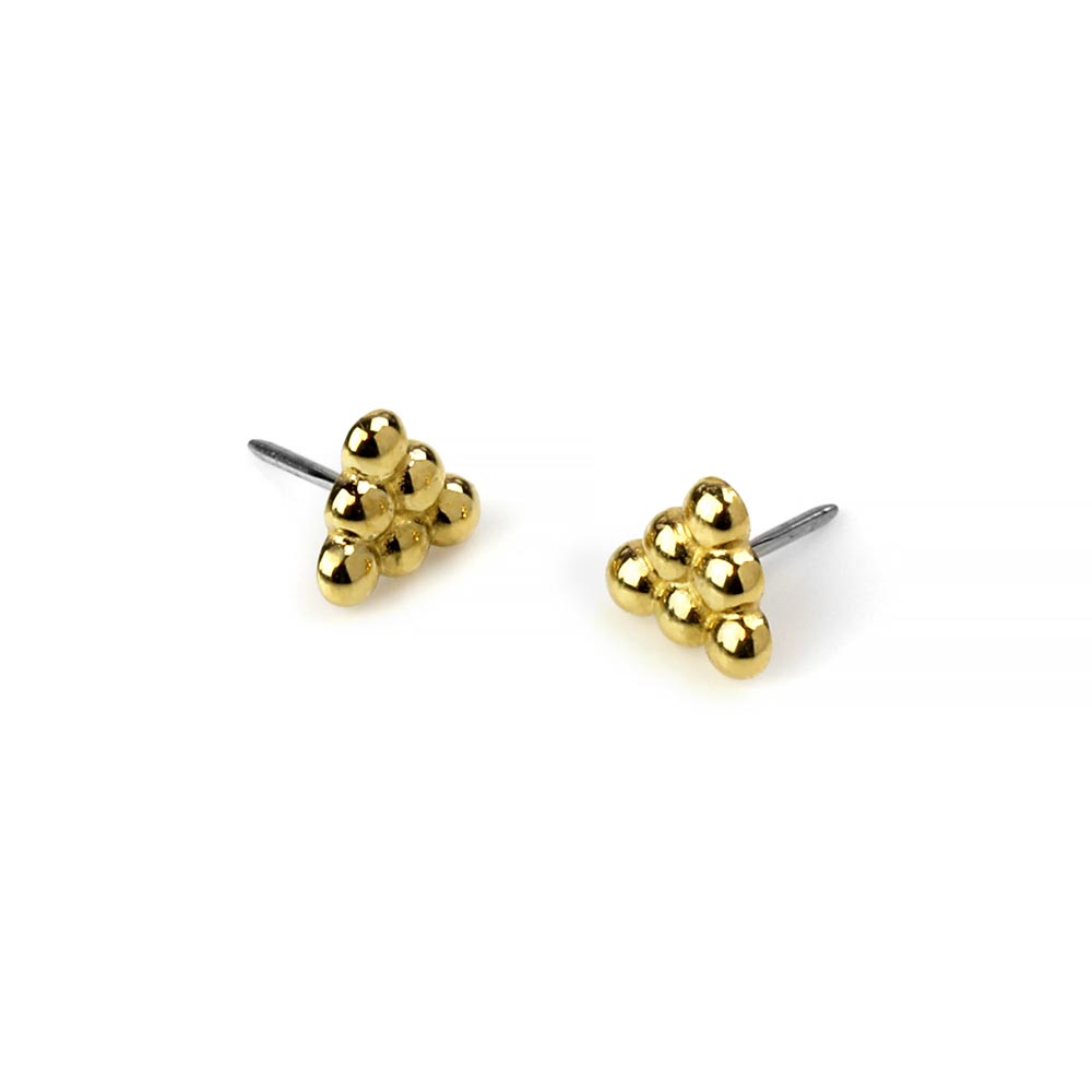 18k Gold Multi-bead Cluster Threadless End