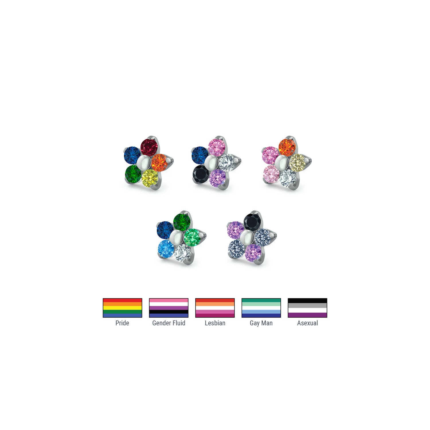 Custom Order Titanium Pride Flower Threadless End