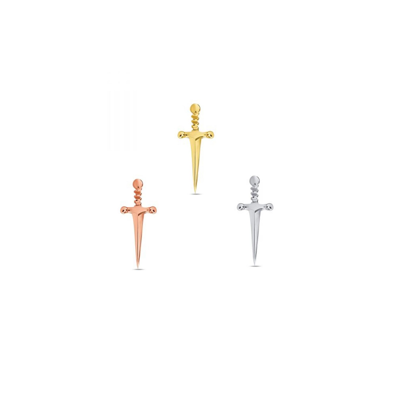 Custom Order 14k Gold Dagger Internally Threaded End