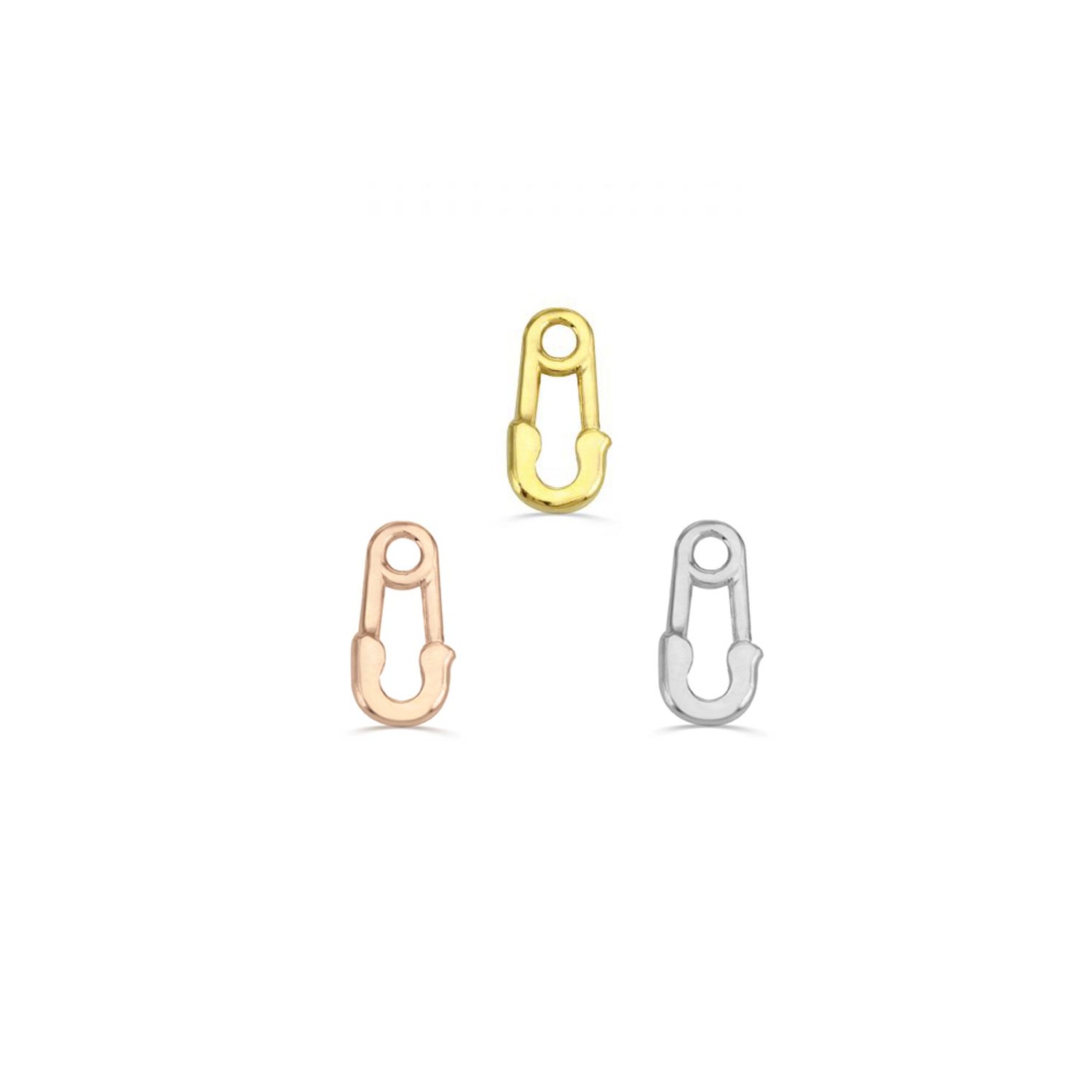 Custom Order 14k Gold Safety Pin Internally Threaded End