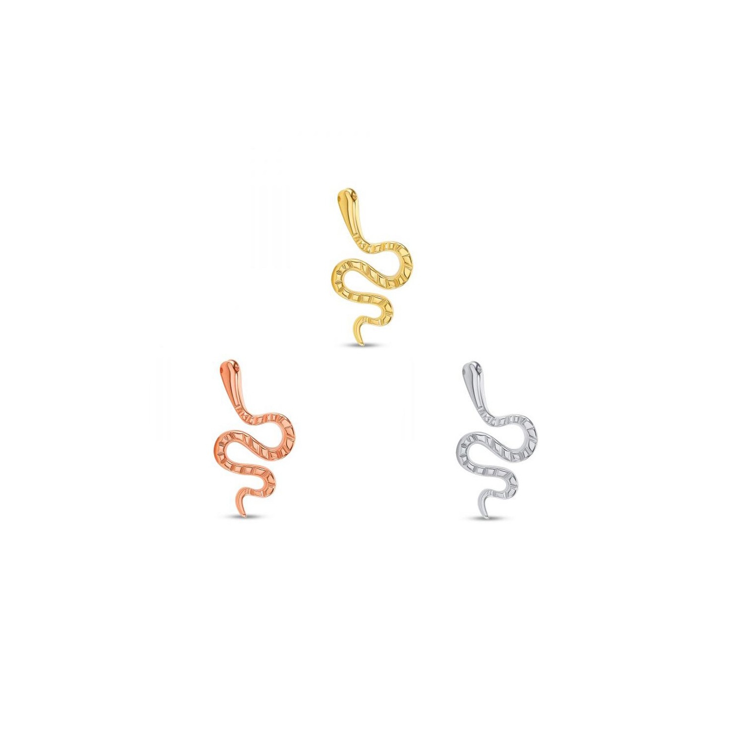 Custom Order 14k Gold Snake Internally Threaded End