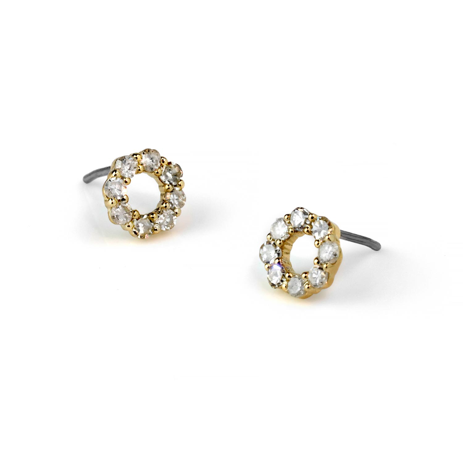 14k Gold Diamond Circle Threadless End