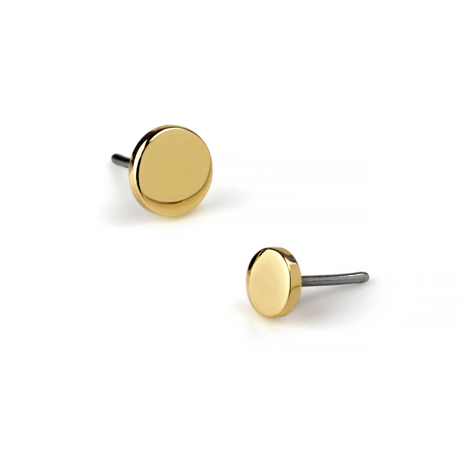 14k Gold Polished Disc Threadless End
