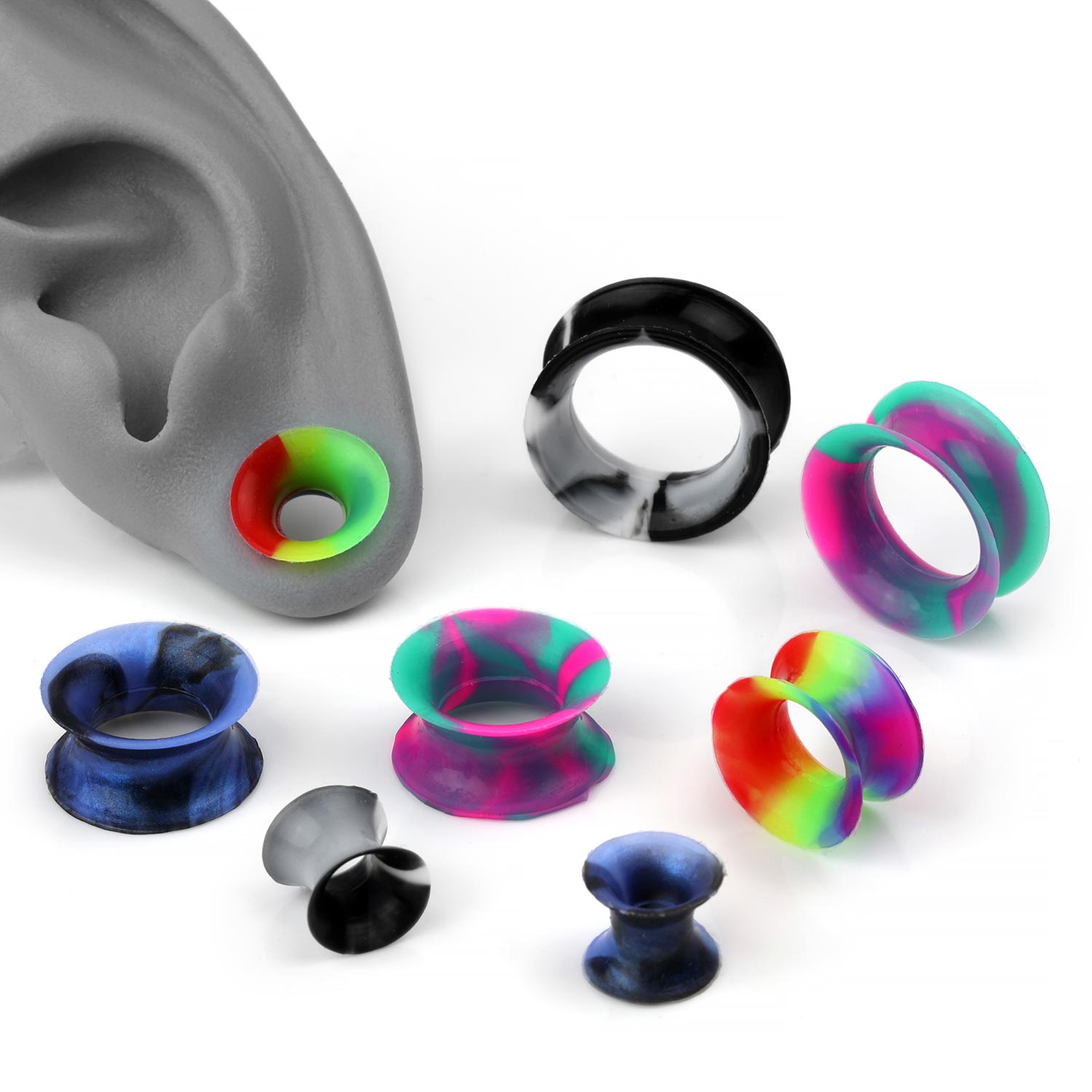 Marbled Silicone Double Flare Eyelets
