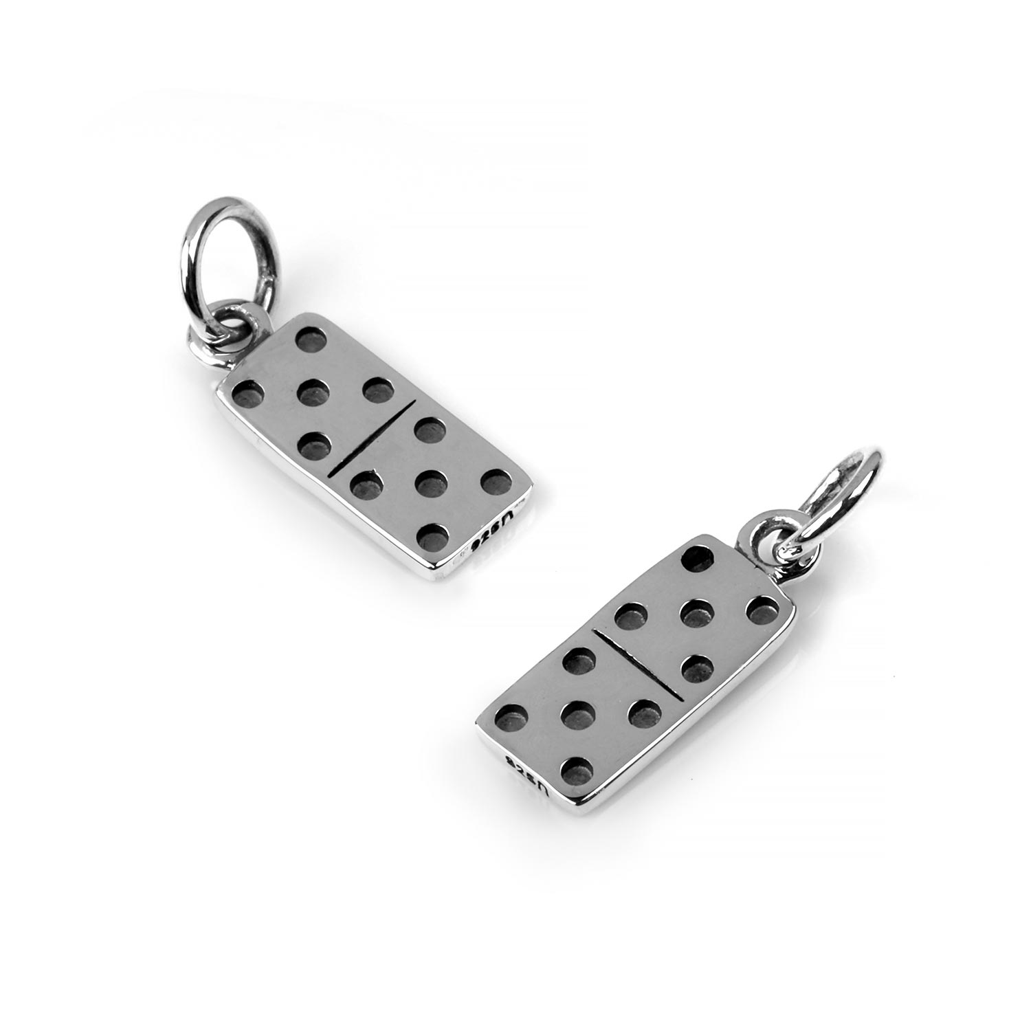 Sterling Silver Domino Charm Pendant