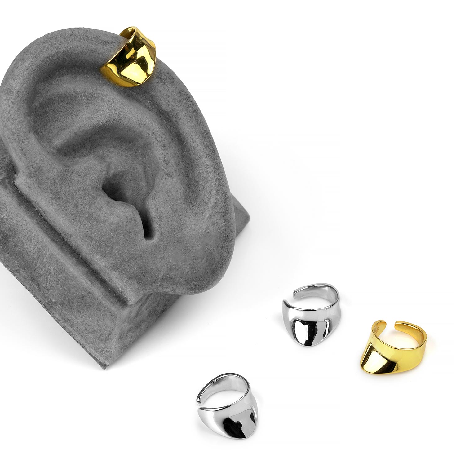 Silver Lustre Ear Cuff In Sterling Silver