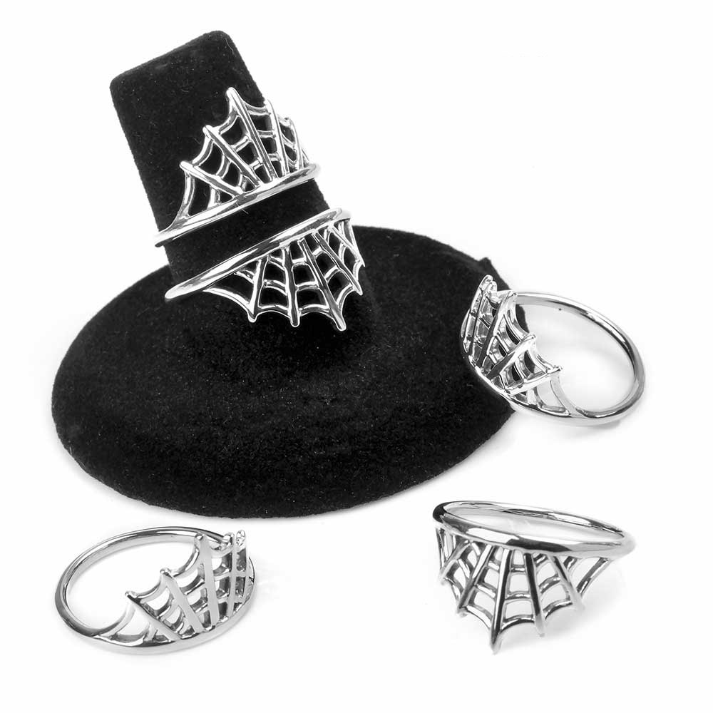 Sterling Silver Spiderweb Ring | Goth | Halloween