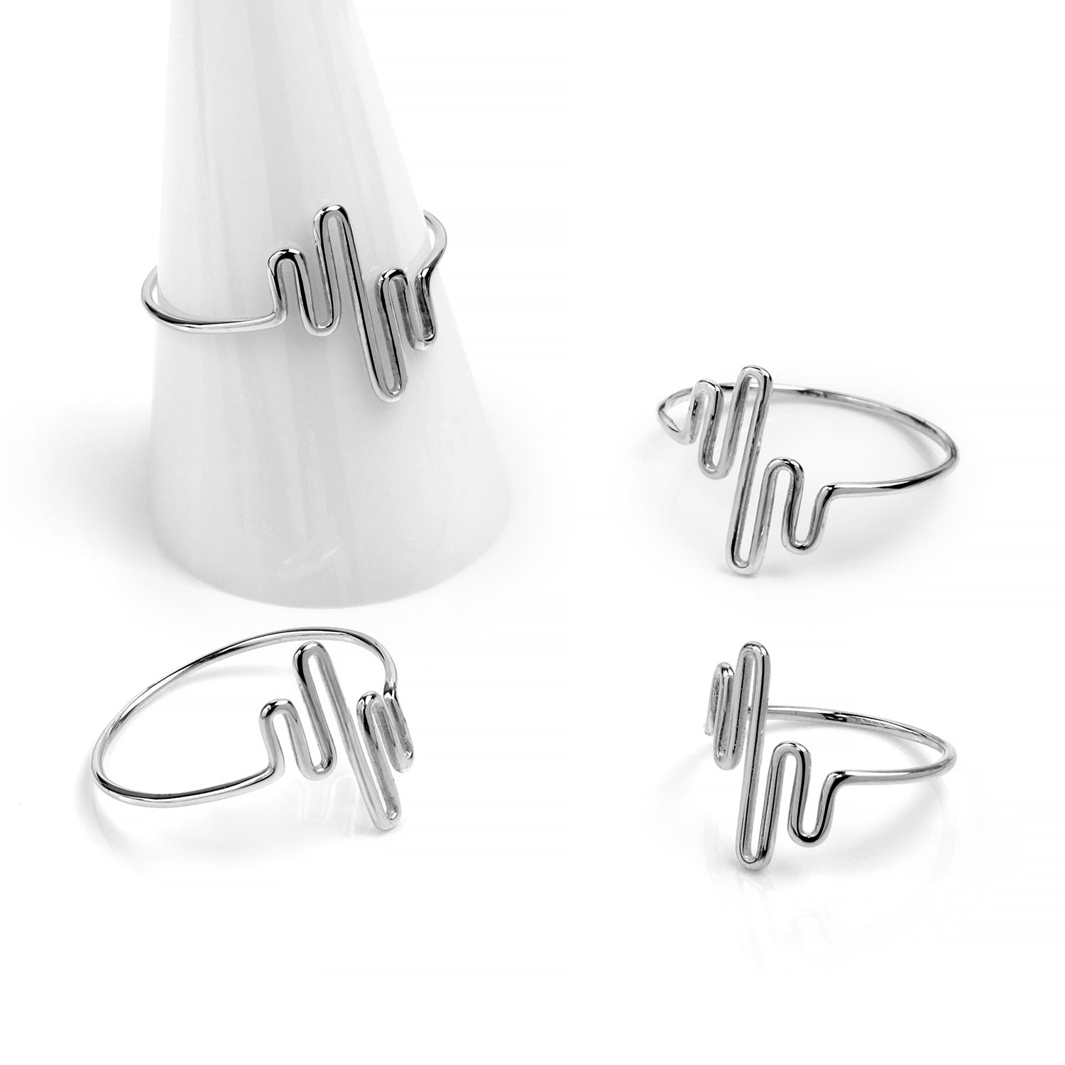 Sterling Silver Squiggle Finger Ring
