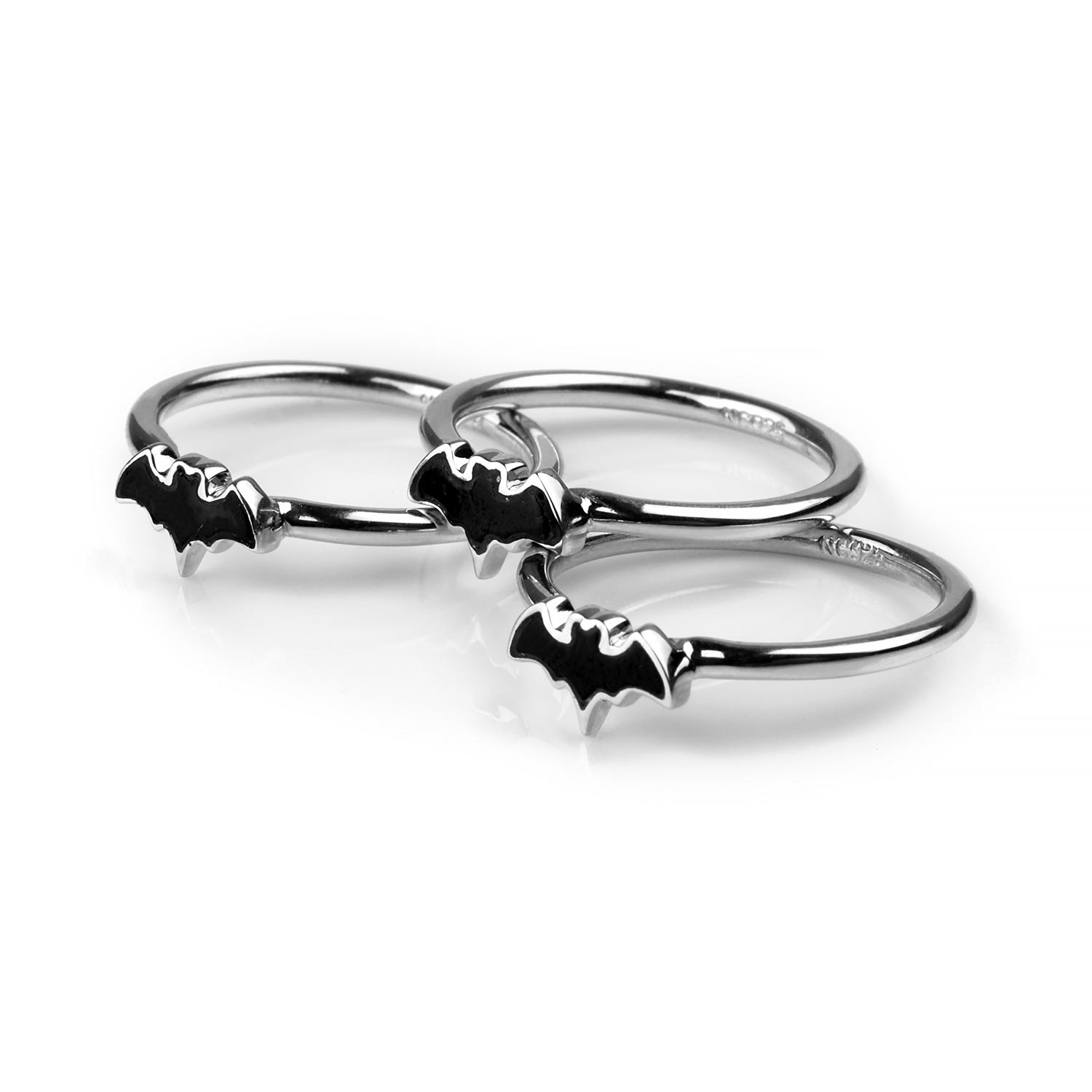 Silver And Stone Bat Sterling Silver Ring