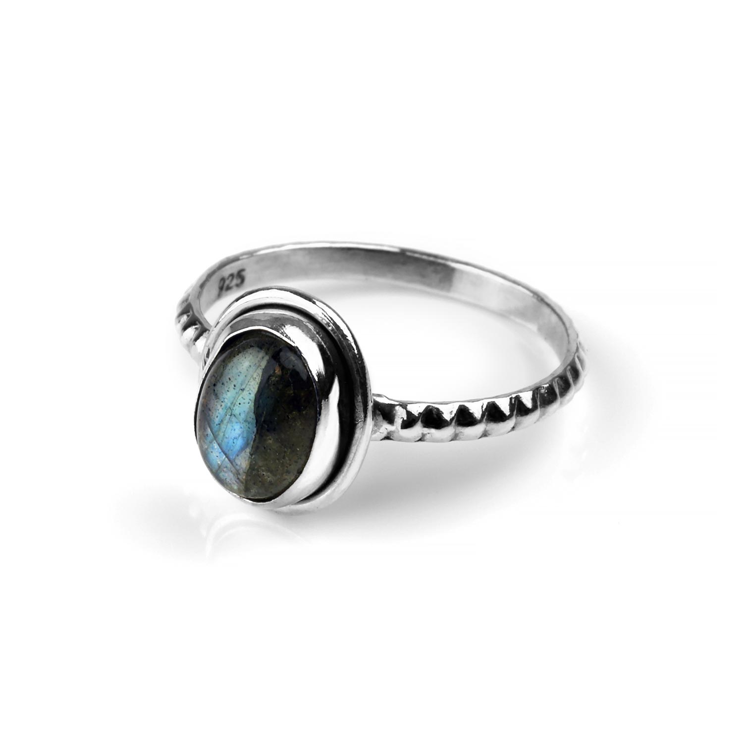Bezel Set Stone Silver Rings