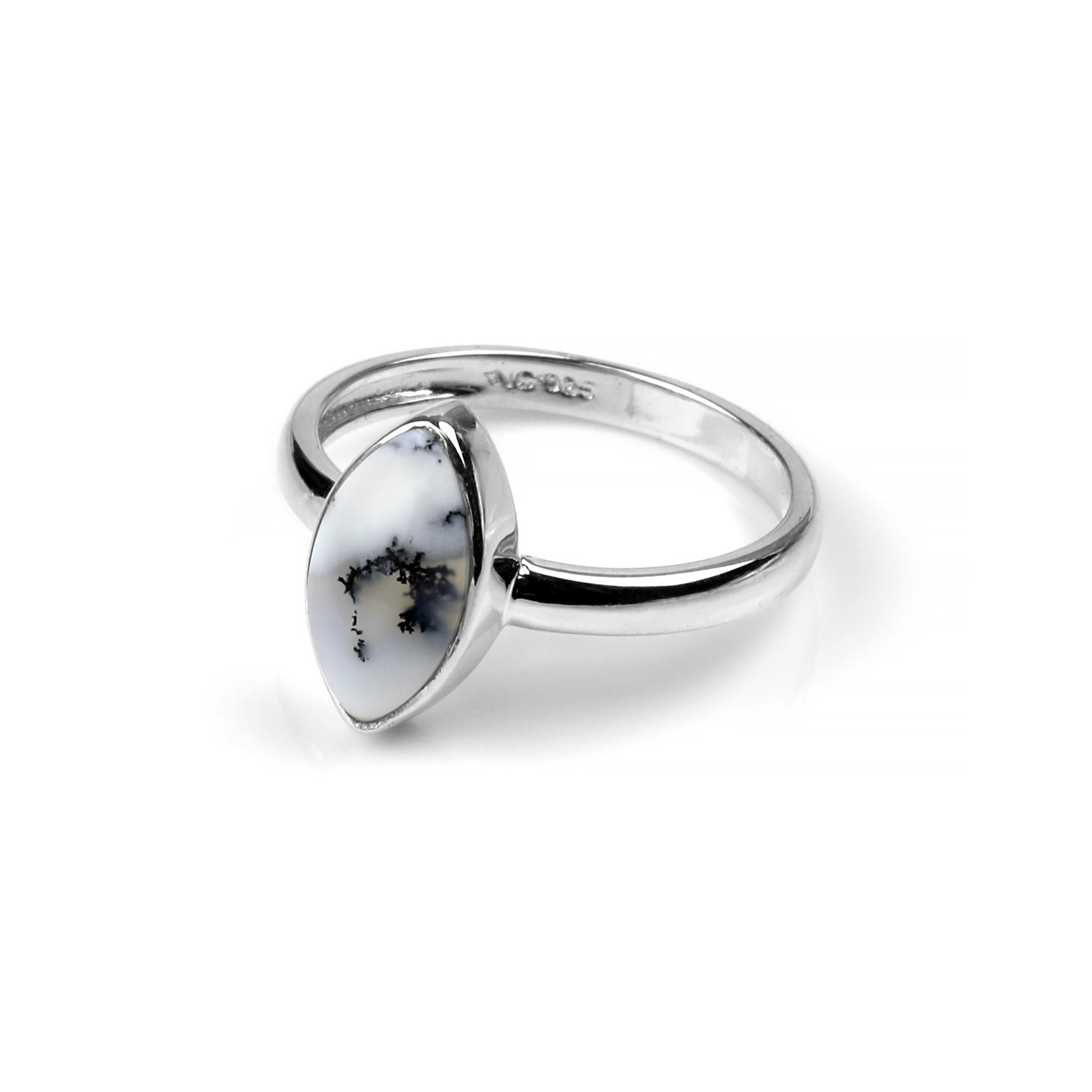 Silver Dendritic Opal Stone Rings Sterling Silver