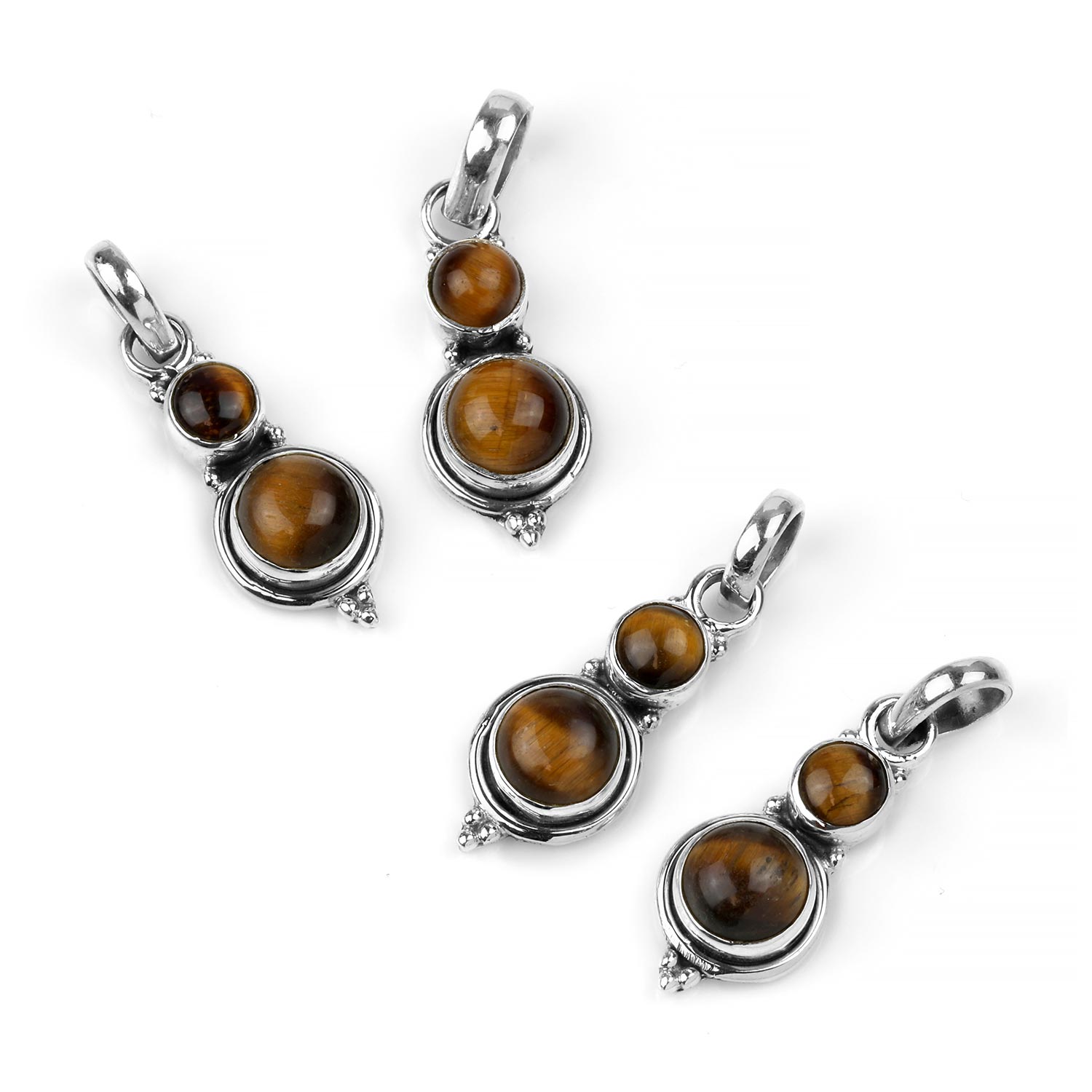 Dual Stone Silver Pendant