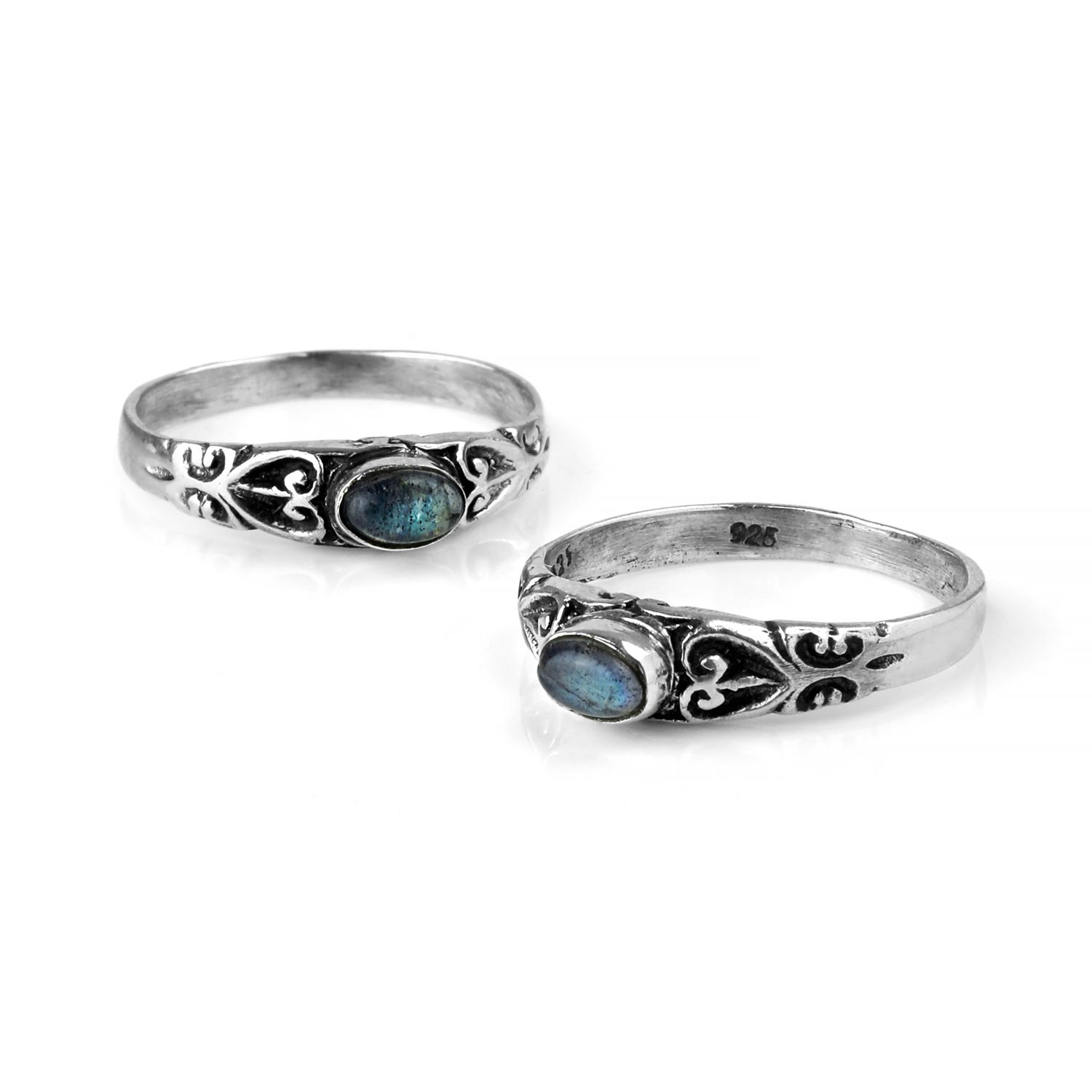 Sterling Silver Labradorite Ring Collection