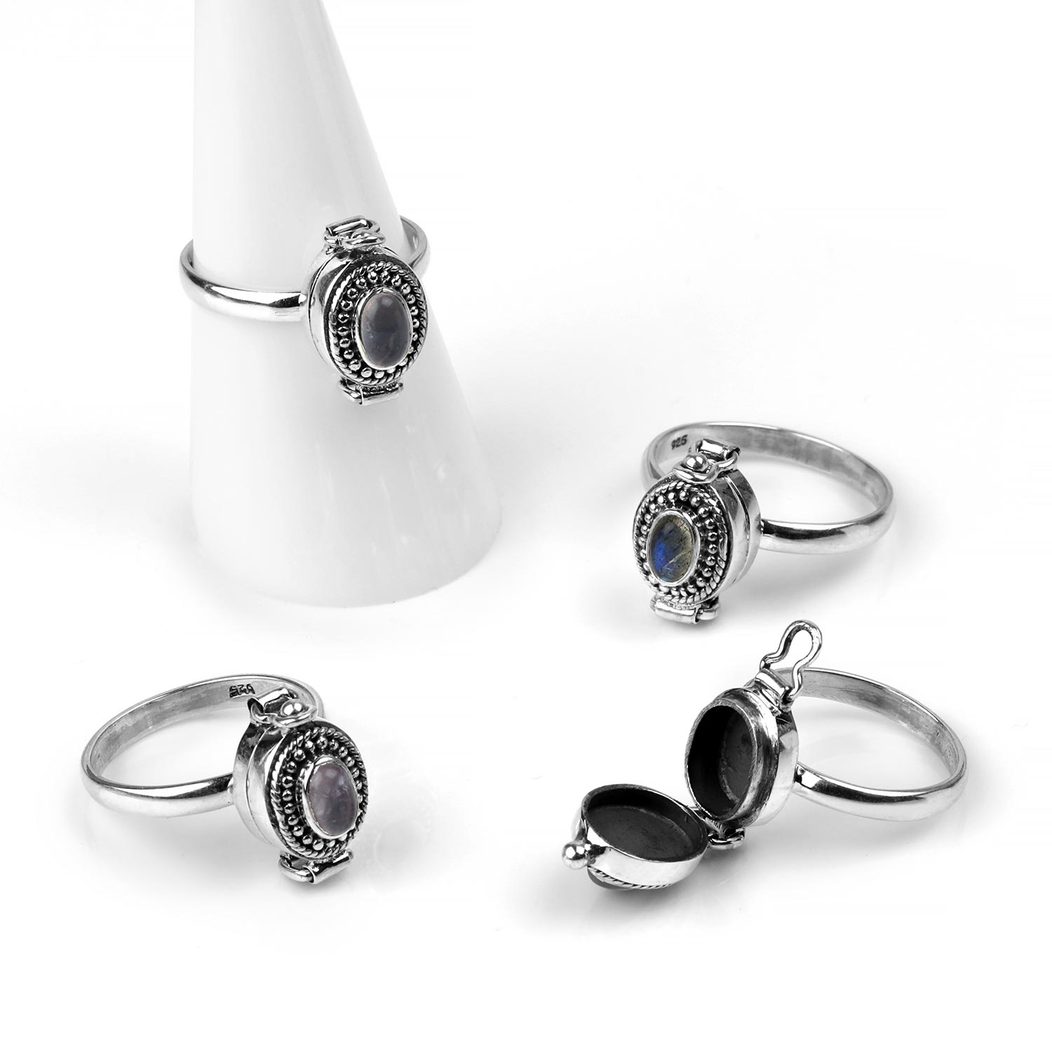 Sliver Lunar Venom Rings (poison Finger Rings)