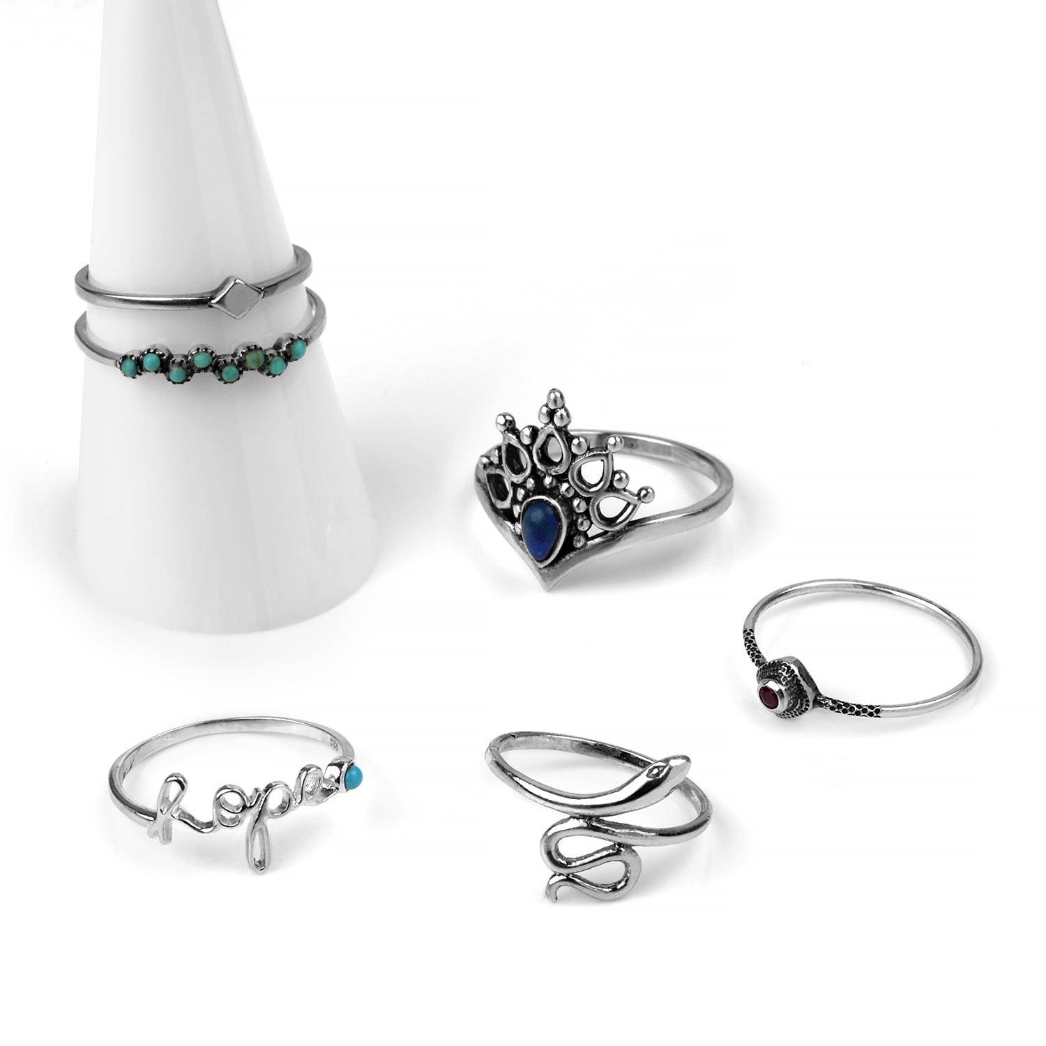 Mixed Sterling Silver Ring Collection