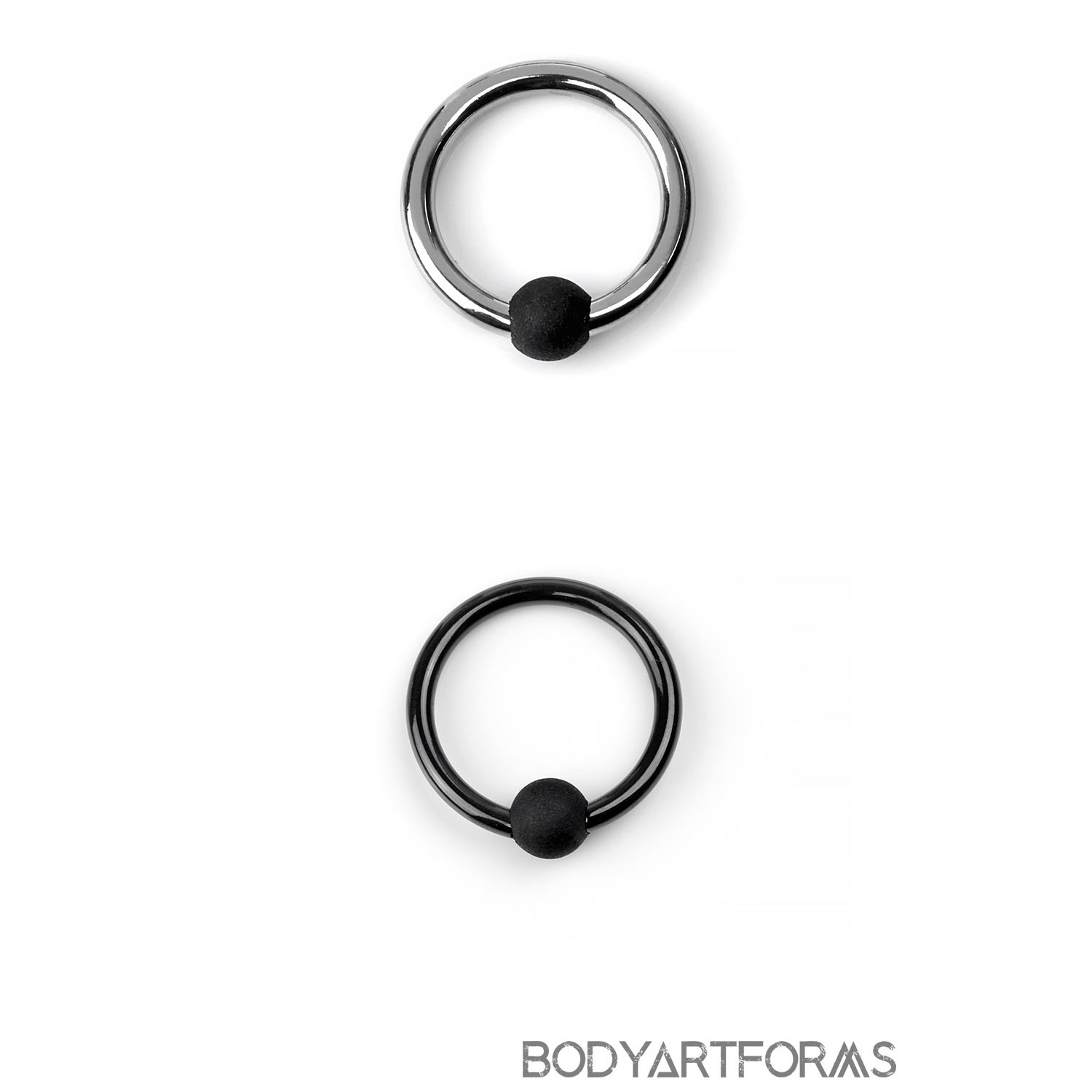 Custom Order Niobium Captive Ring With Rubber Bead