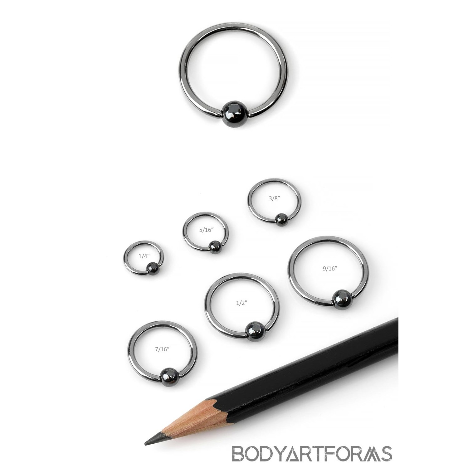 Custom Order Titanium Captive Ring With Hematite Bead