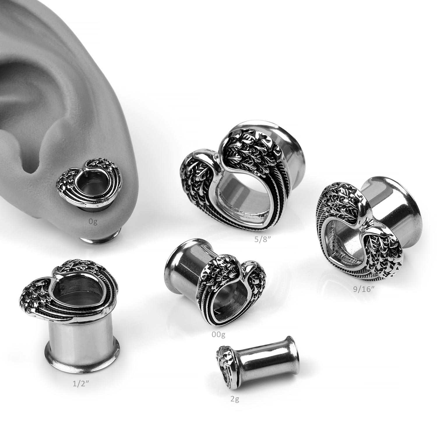 Stainless Steel Angel Wing Double Flare Plugs