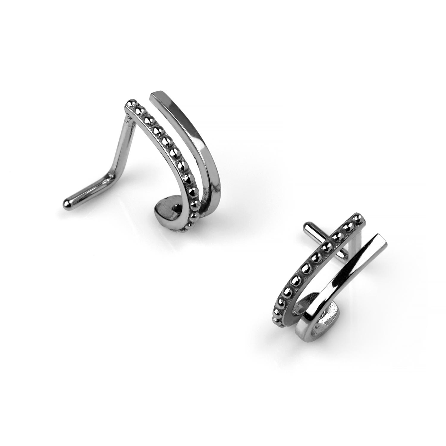 Steel Beaded Double Bar Nosescrew