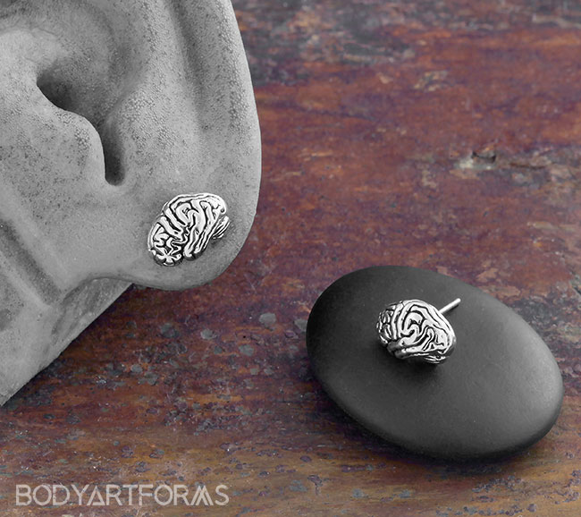 Anatomic Brain Stud Earrings