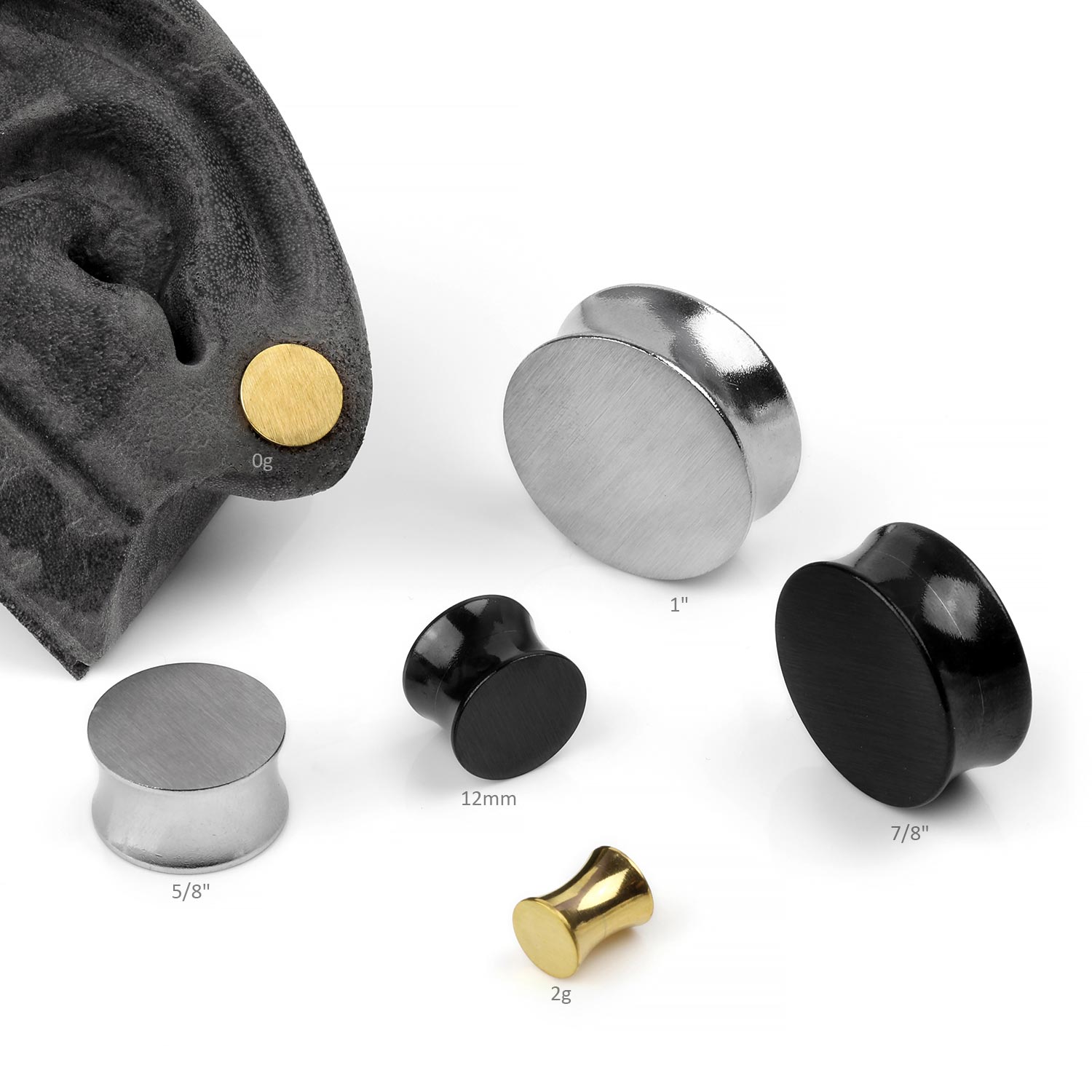Solid Brushed Steel Plugs