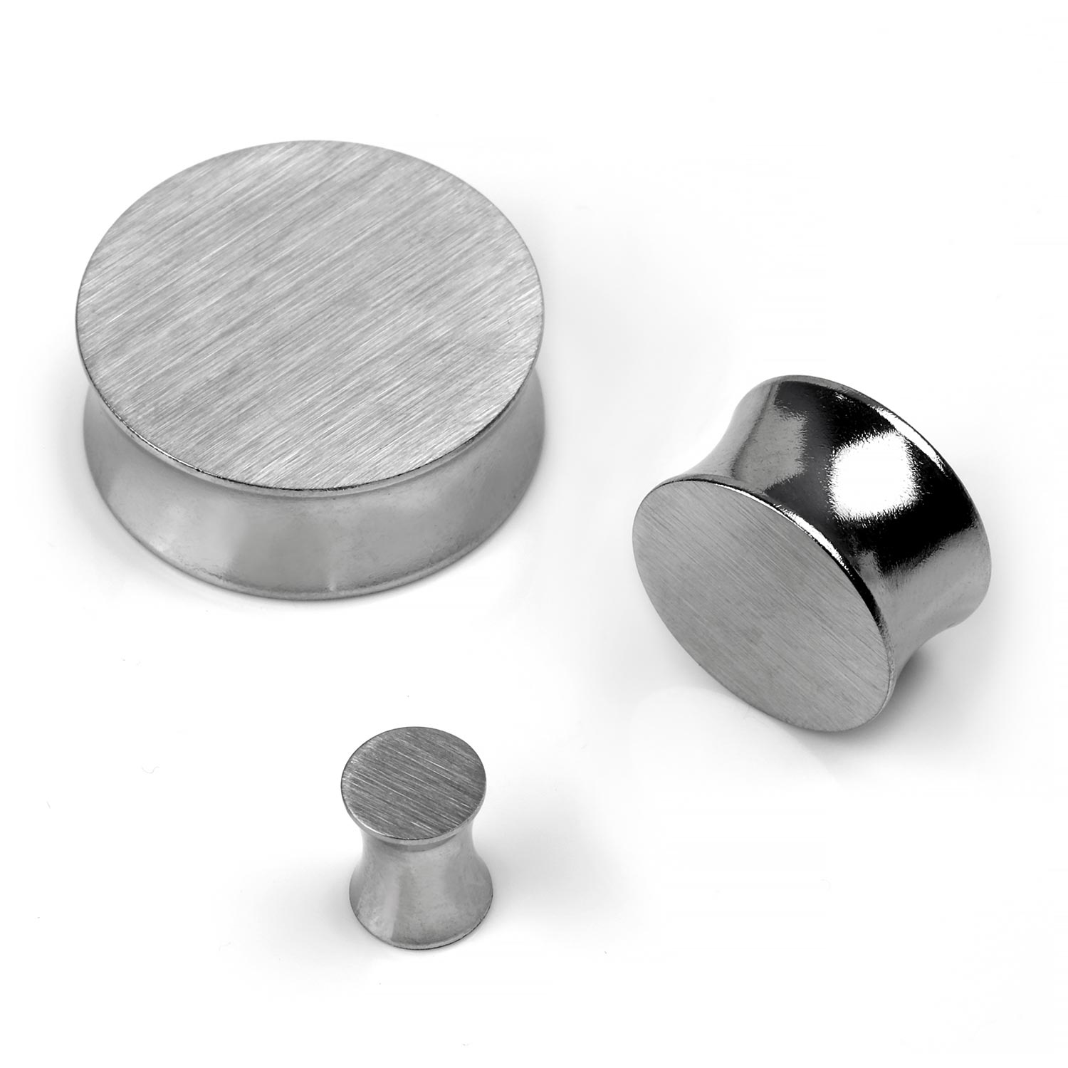Solid Brushed Steel Plugs