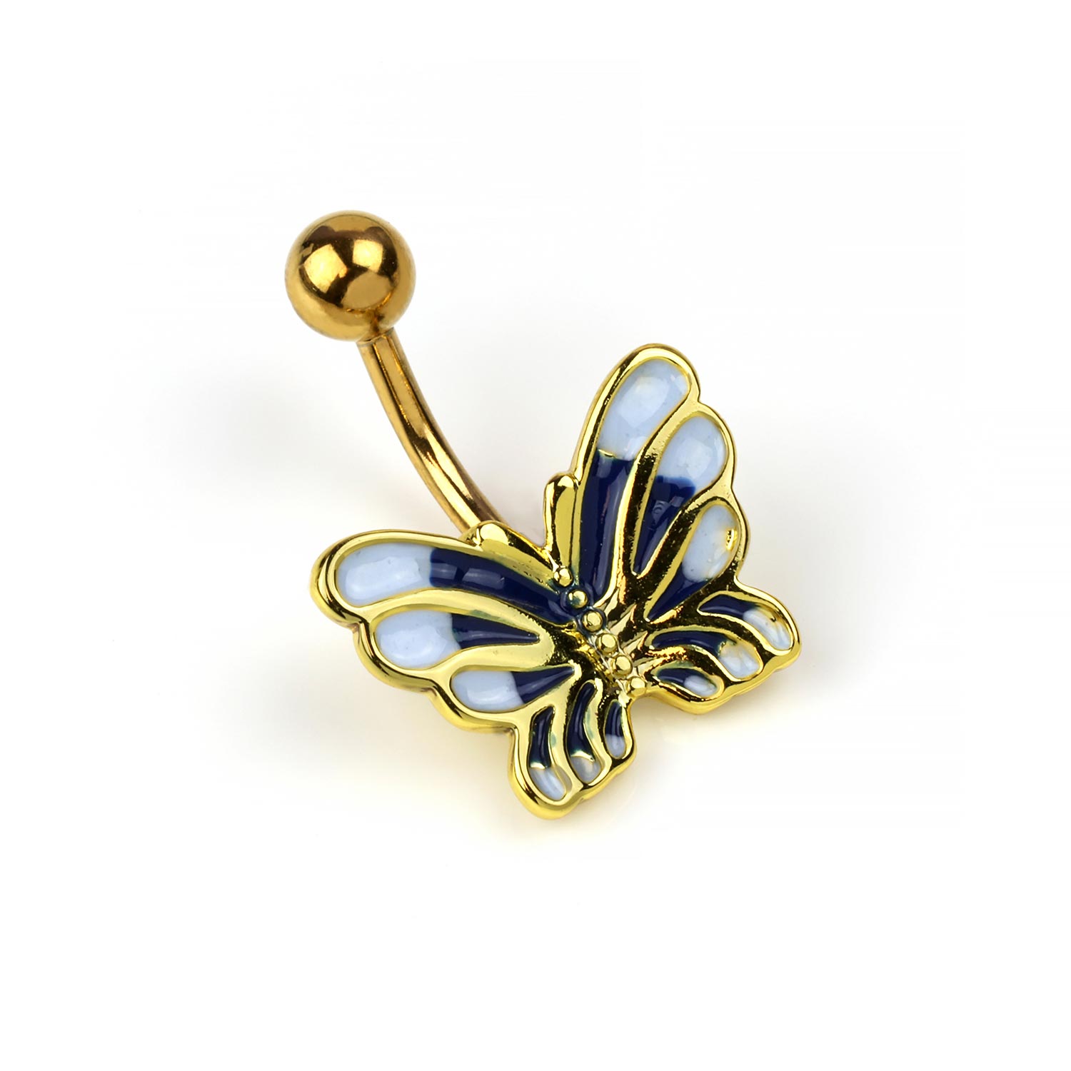 Stainless Steel Enamel Butterfly Belly Piercing