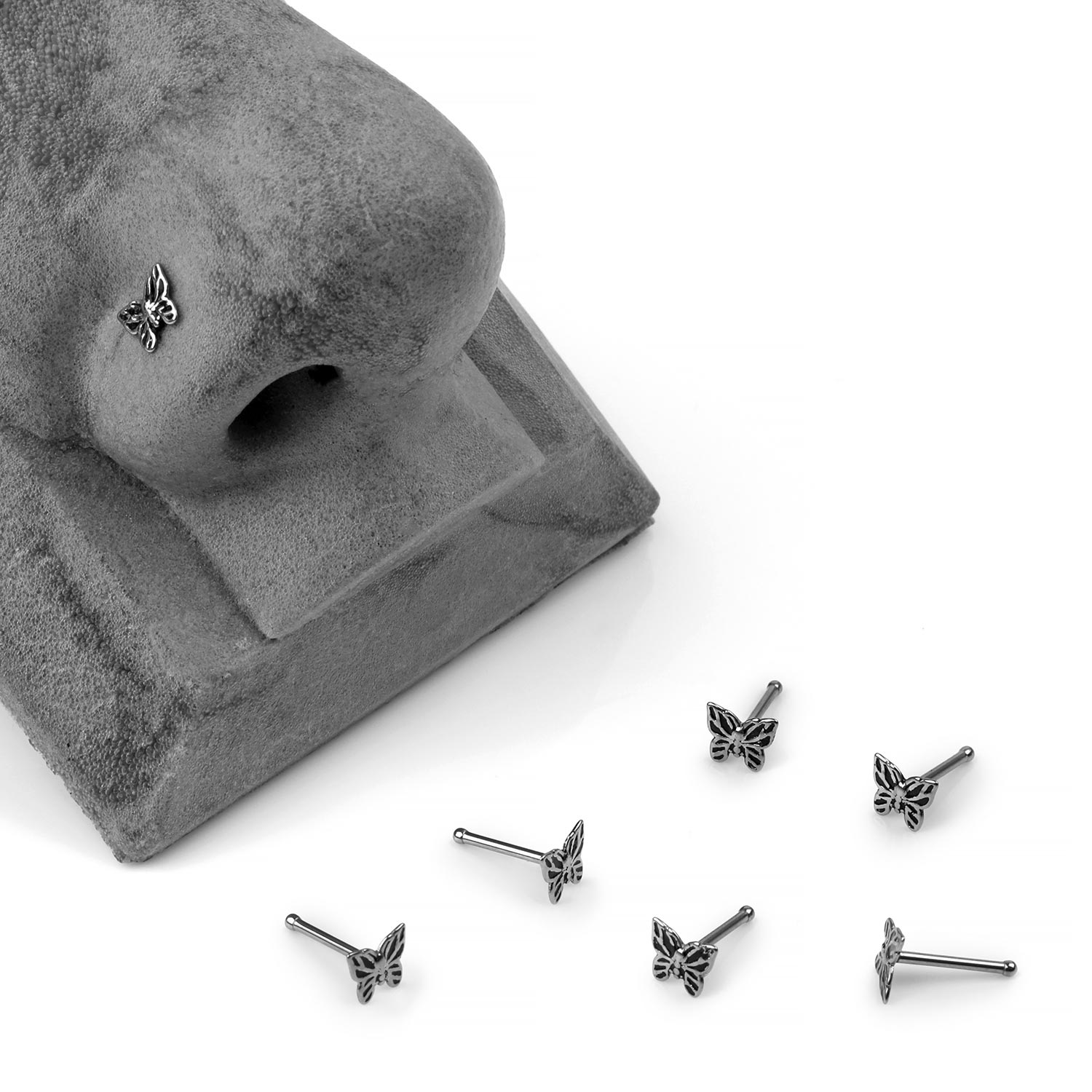 Steel Butterfly Nosebone For Nostril Piercing
