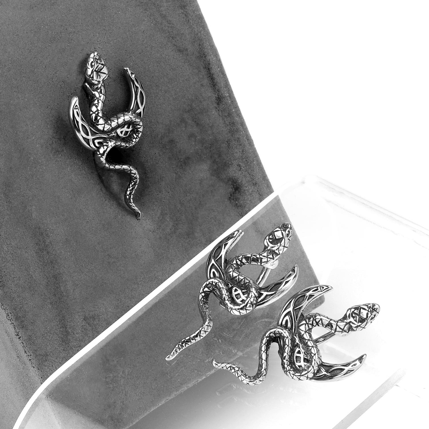 Steel Celestial Serpent Navel Piercing Rail Clicker