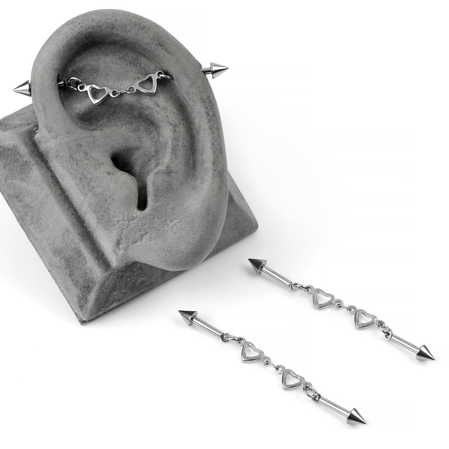 Steel Chain Link Heart Floating Industrial Barbell