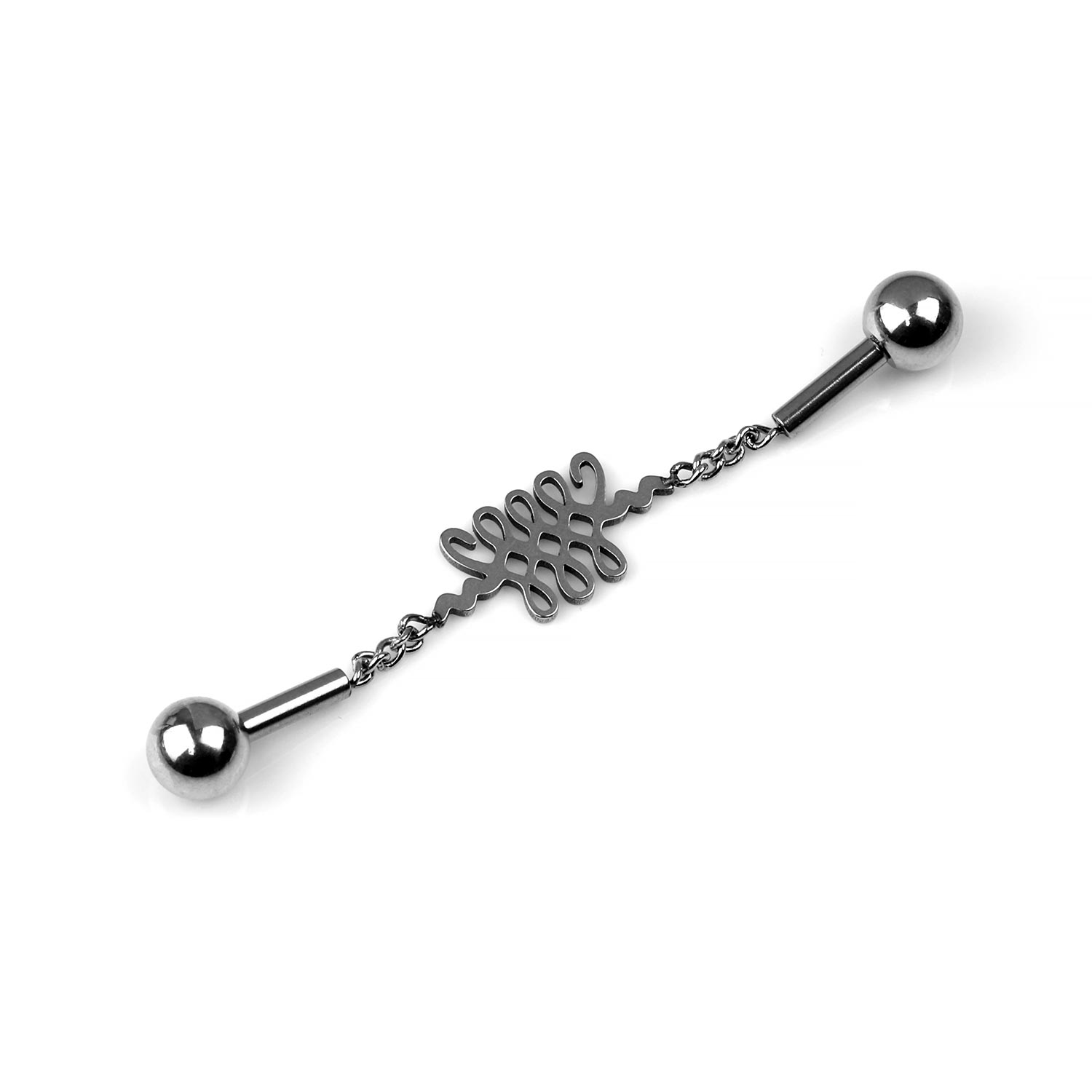 Floating Scroll Industrial Barbell: Stainless Steel Piercing