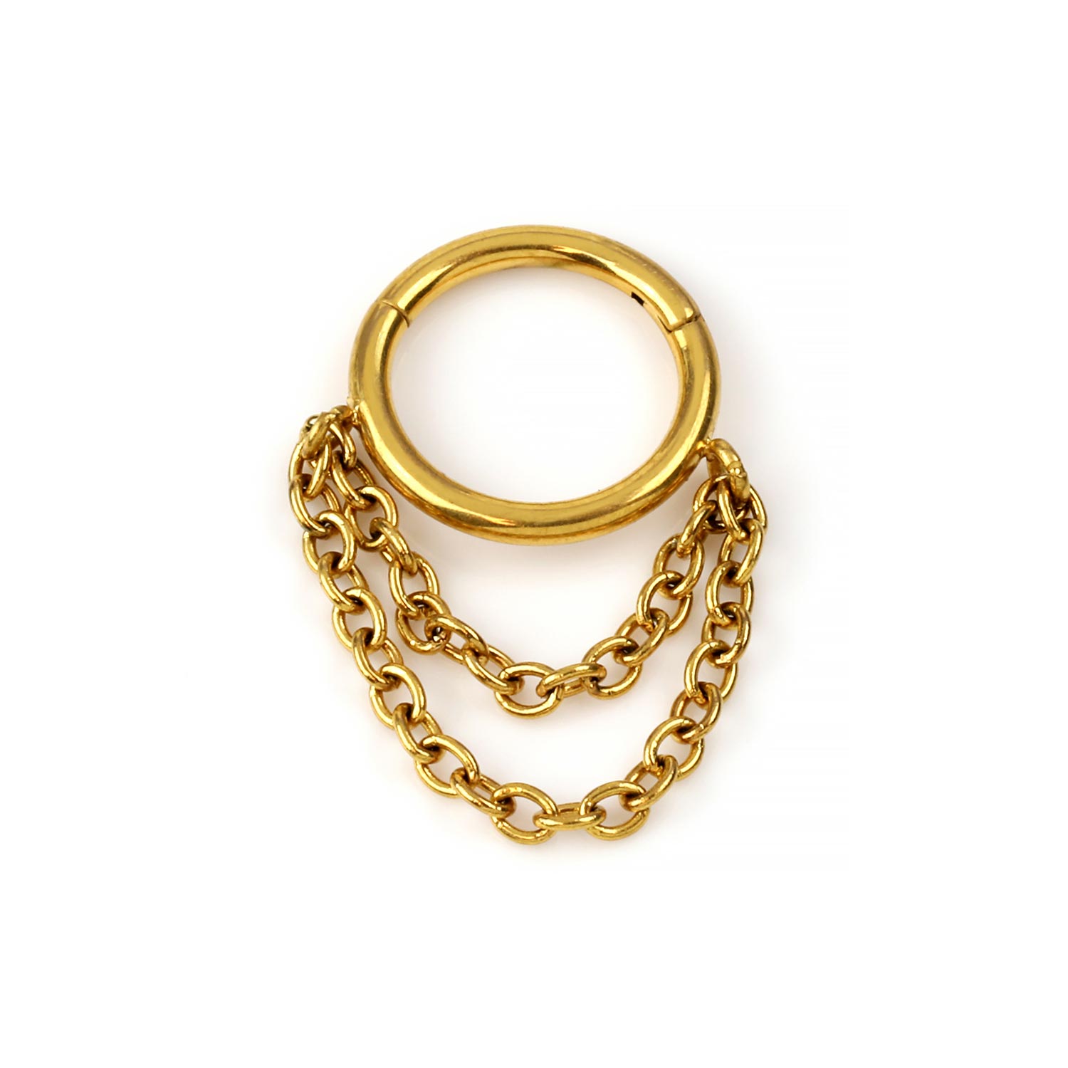 Stainless Steel Double Chained Clicker For Septum