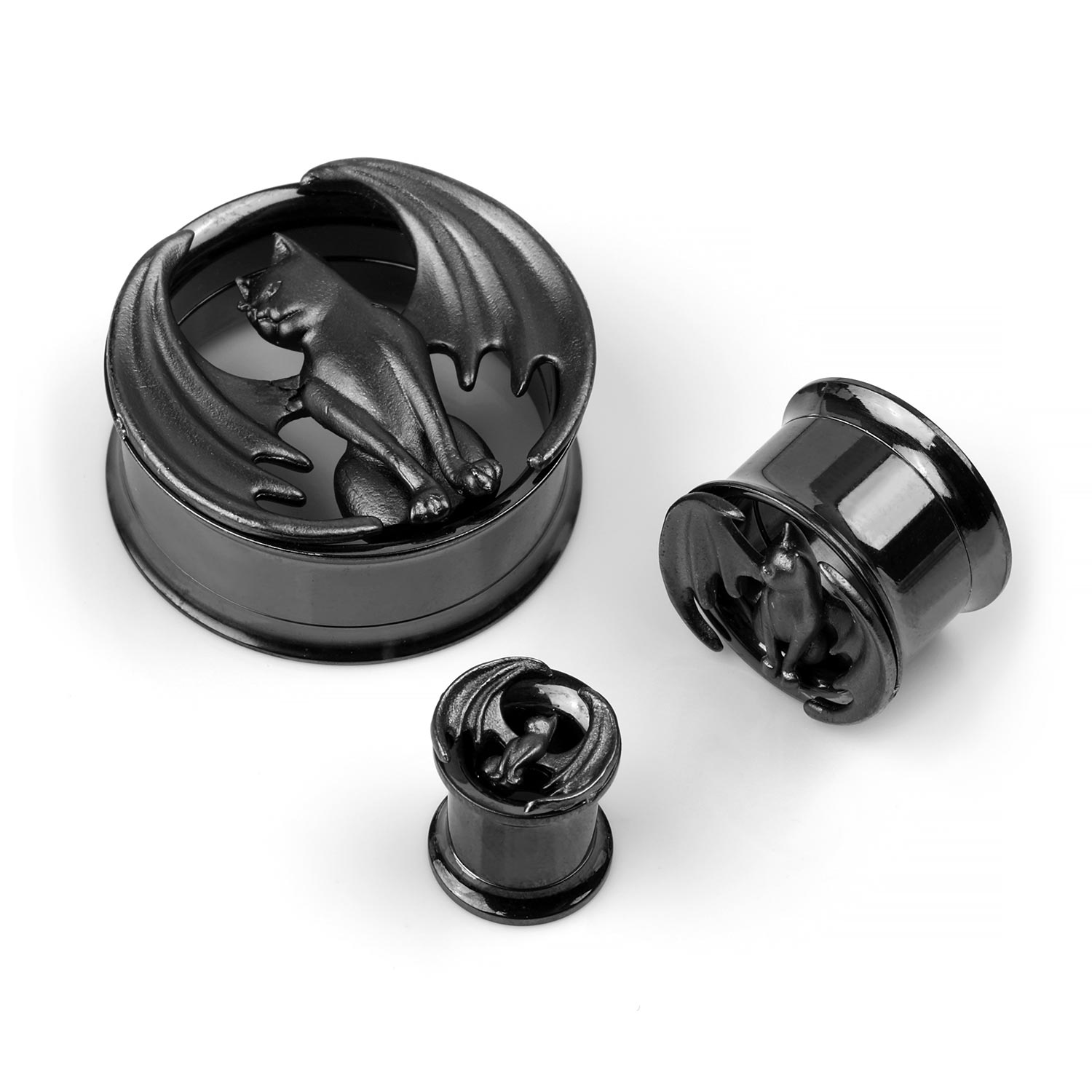 Steel Double Flare Wing Feline Plugs | Cat Bat