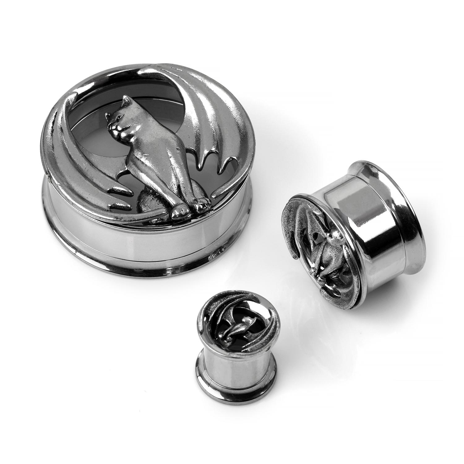 Steel Double Flare Wing Feline Plugs | Cat Bat
