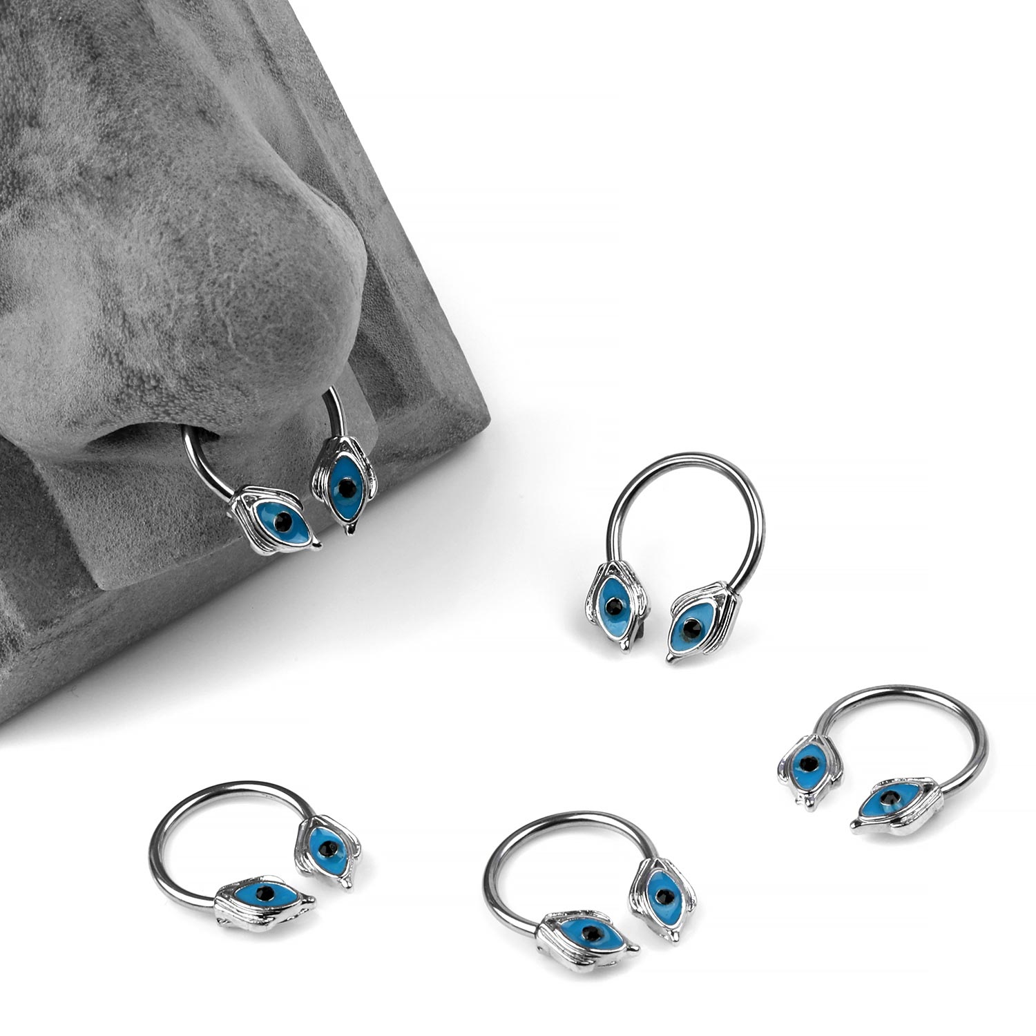 Stainless Steel Evil Eye Circular Barbell