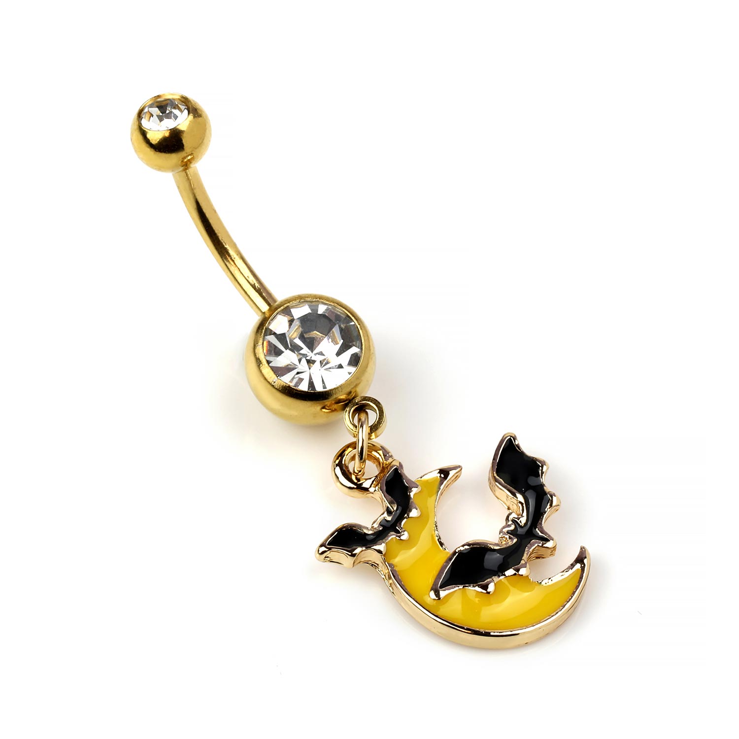 Moonlight Bat Navel Piercing: Stainless Steel Design