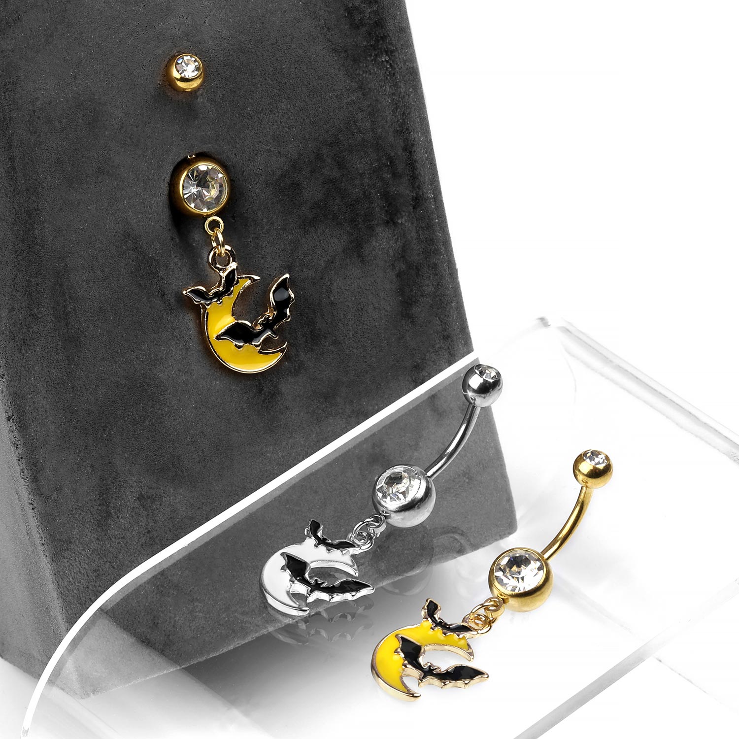 Moonlight Bat Navel Piercing: Stainless Steel Design