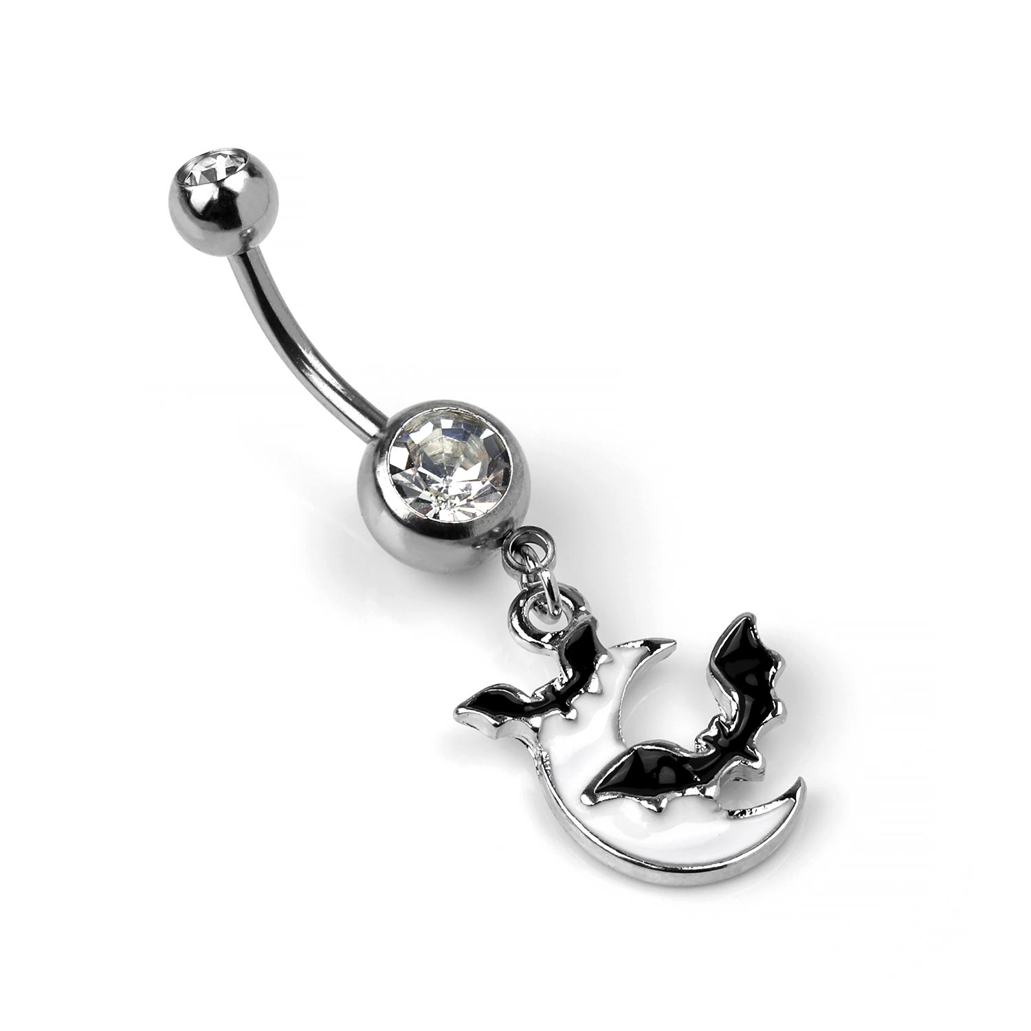 Moonlight Bat Navel Piercing: Stainless Steel Design