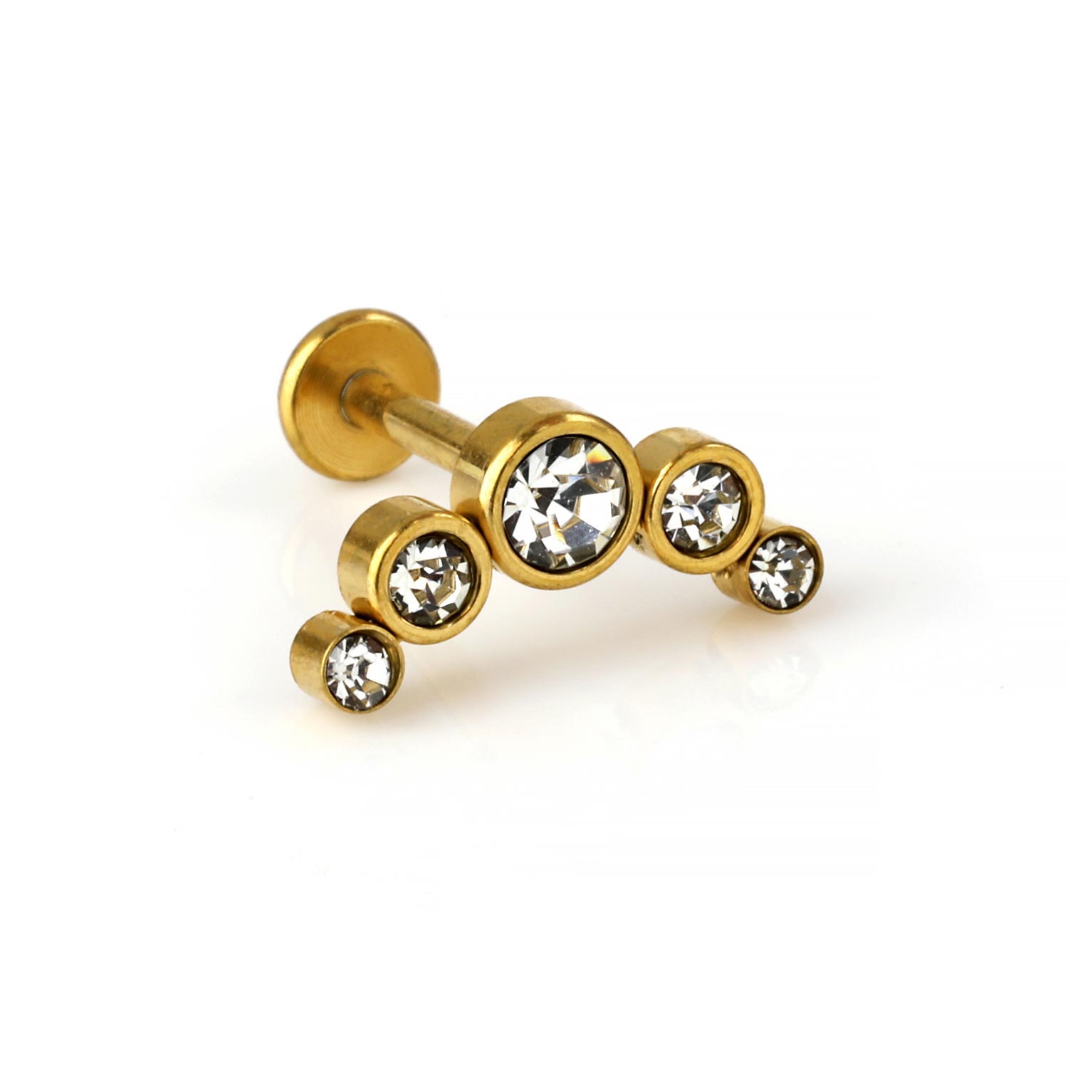 Steel Cluster Arc Gem Labret For Helix And Lobe Piercings