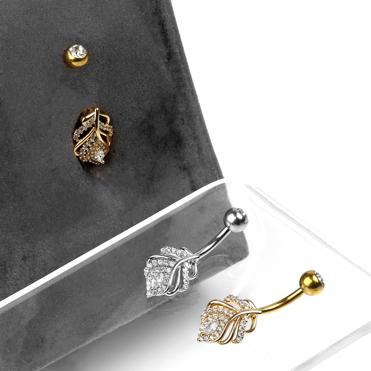 Steel Gemmed Leaf Navel