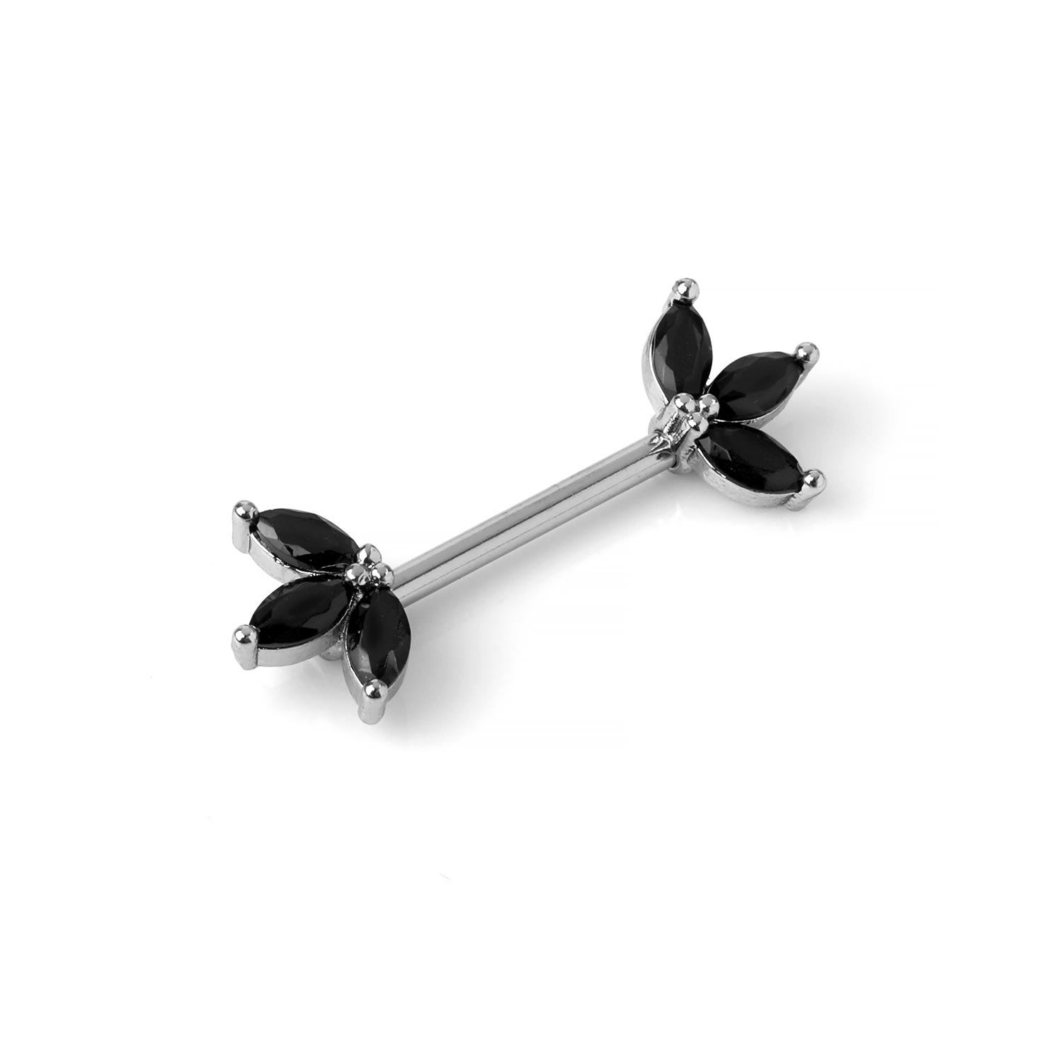 Steel Gem Petal Nipple Barbell