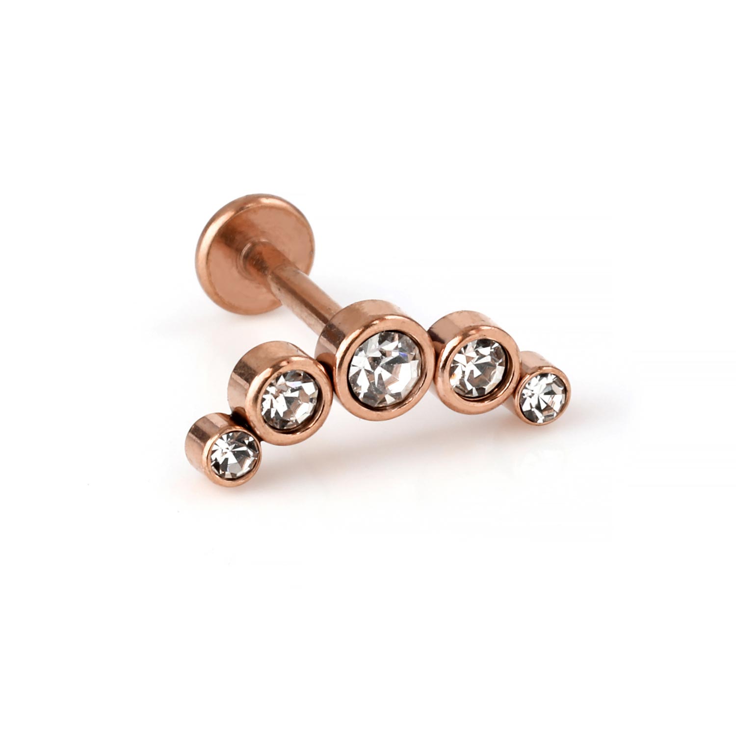 Steel Cluster Arc Gem Labret For Helix And Lobe Piercings