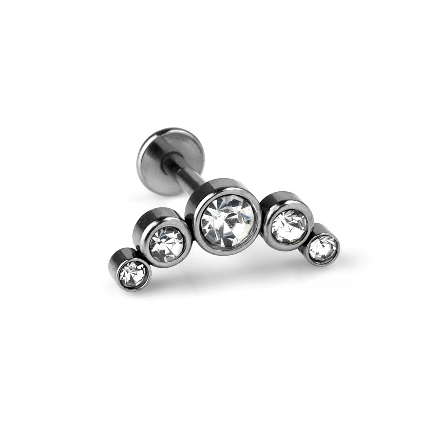 Steel Cluster Arc Gem Labret For Helix And Lobe Piercings