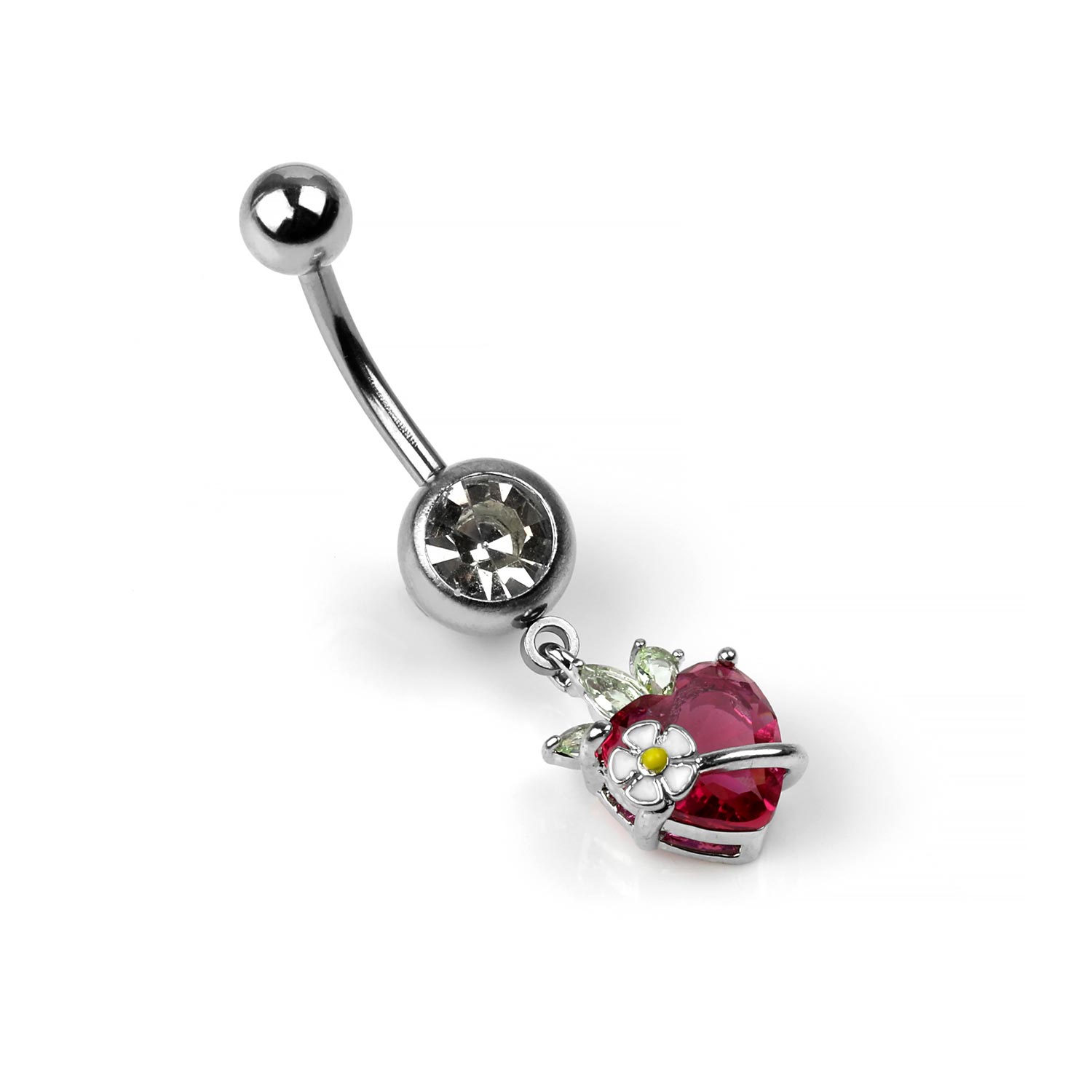 Steel Strawberry Dangle Navel