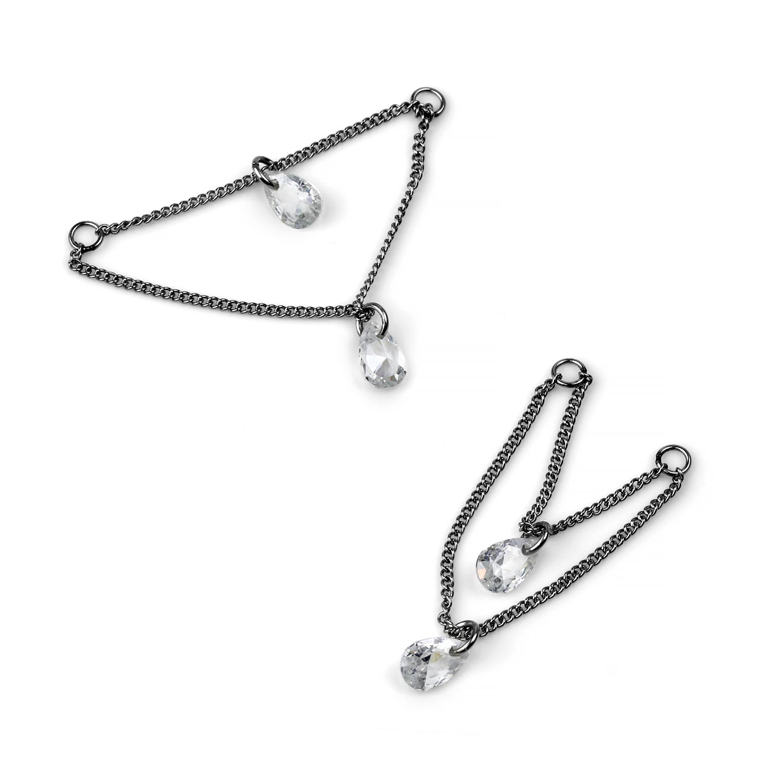 Steel Gem Accessory Chains: Stainless Steel & Gemstones