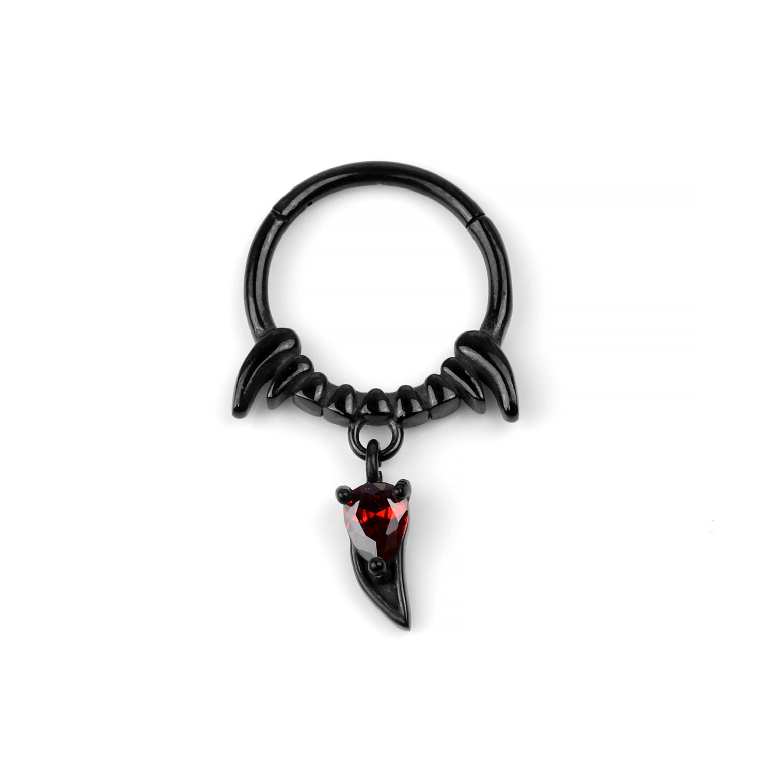 Steel Fang Clicker With Gem For Piercings