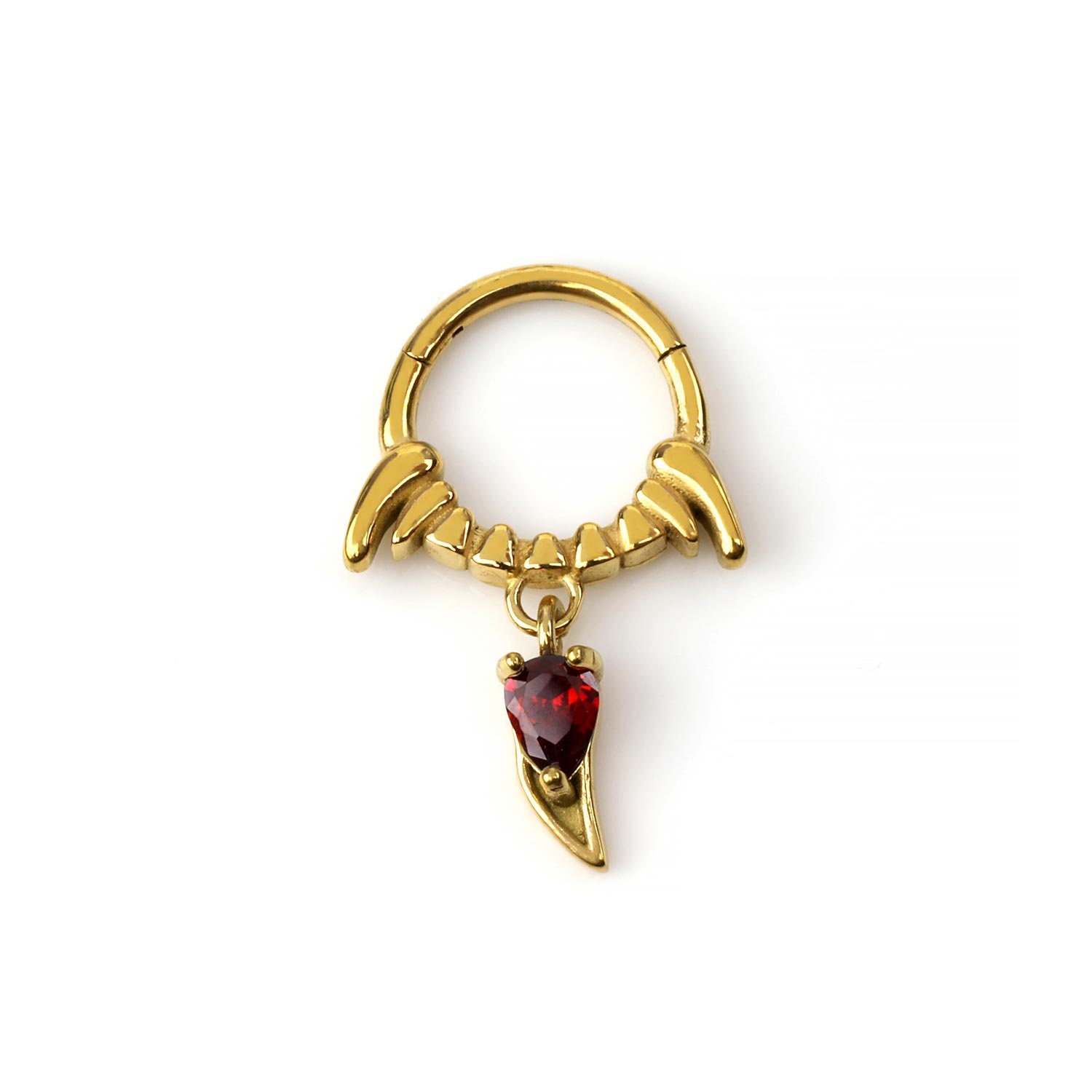 Steel Fang Clicker With Gem For Piercings